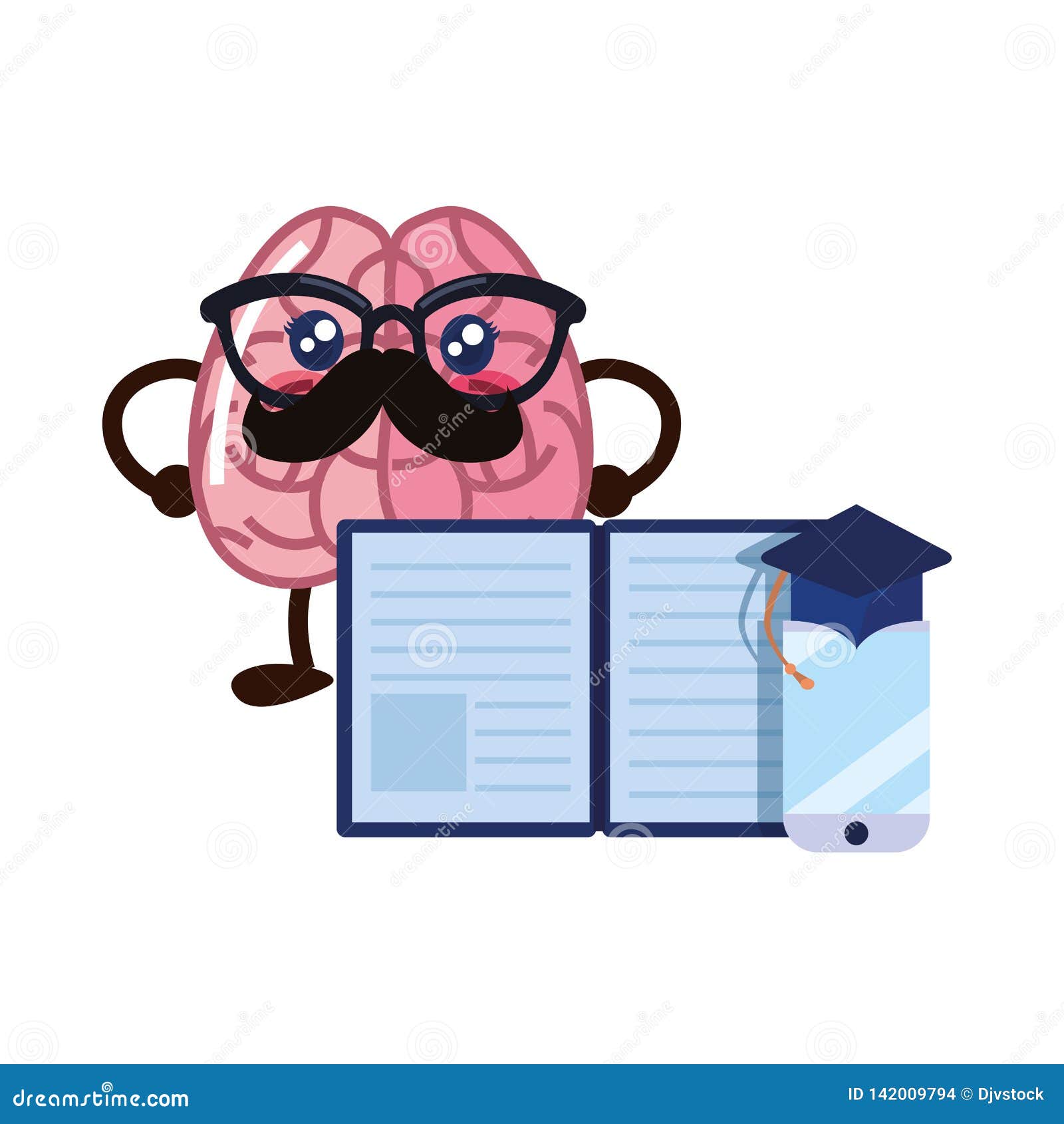 Brain cartoon education stock vector. Illustration of business - 142009794