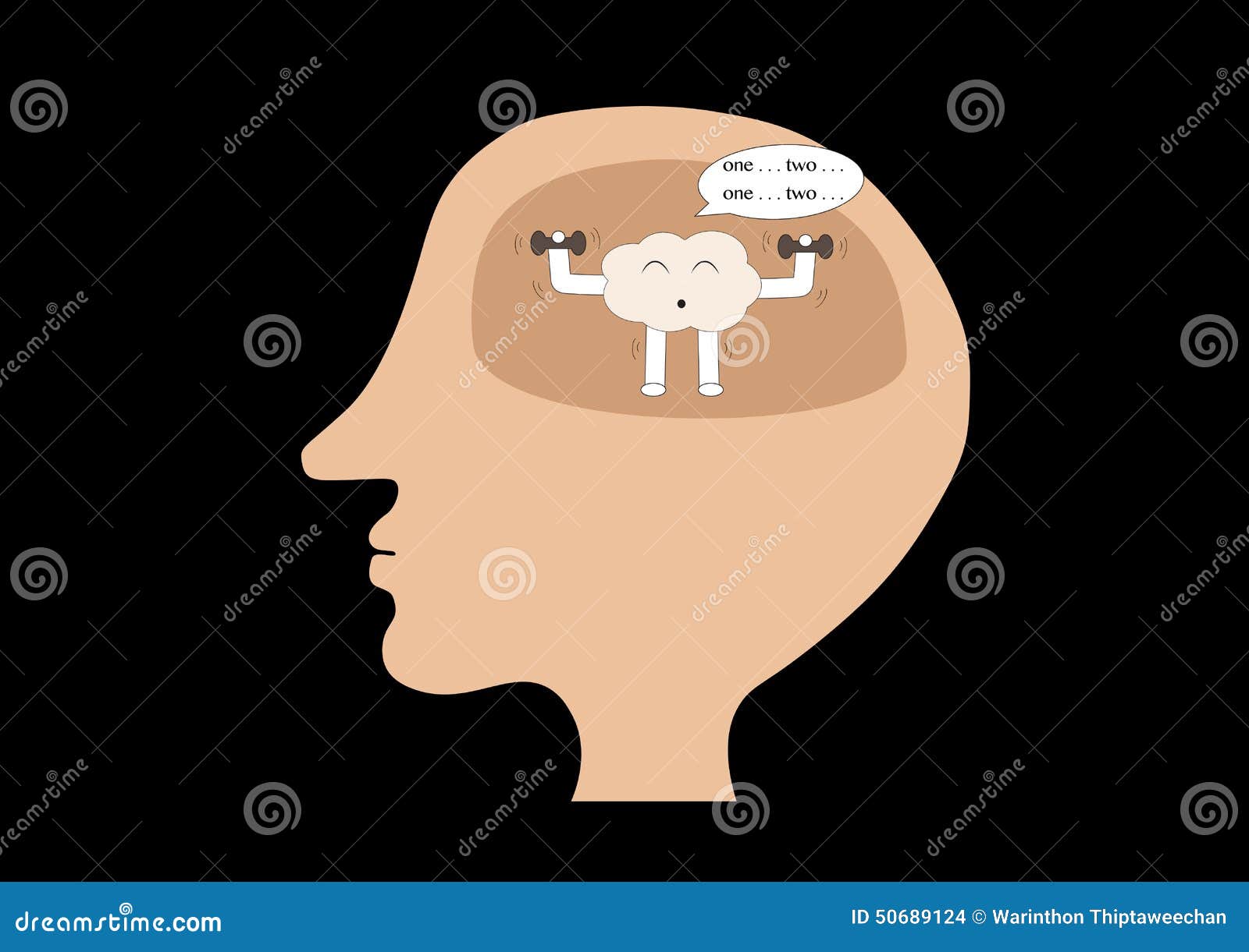 Brain Cartoon Exercise Inside Human Head Stock Vector - Illustration of ...