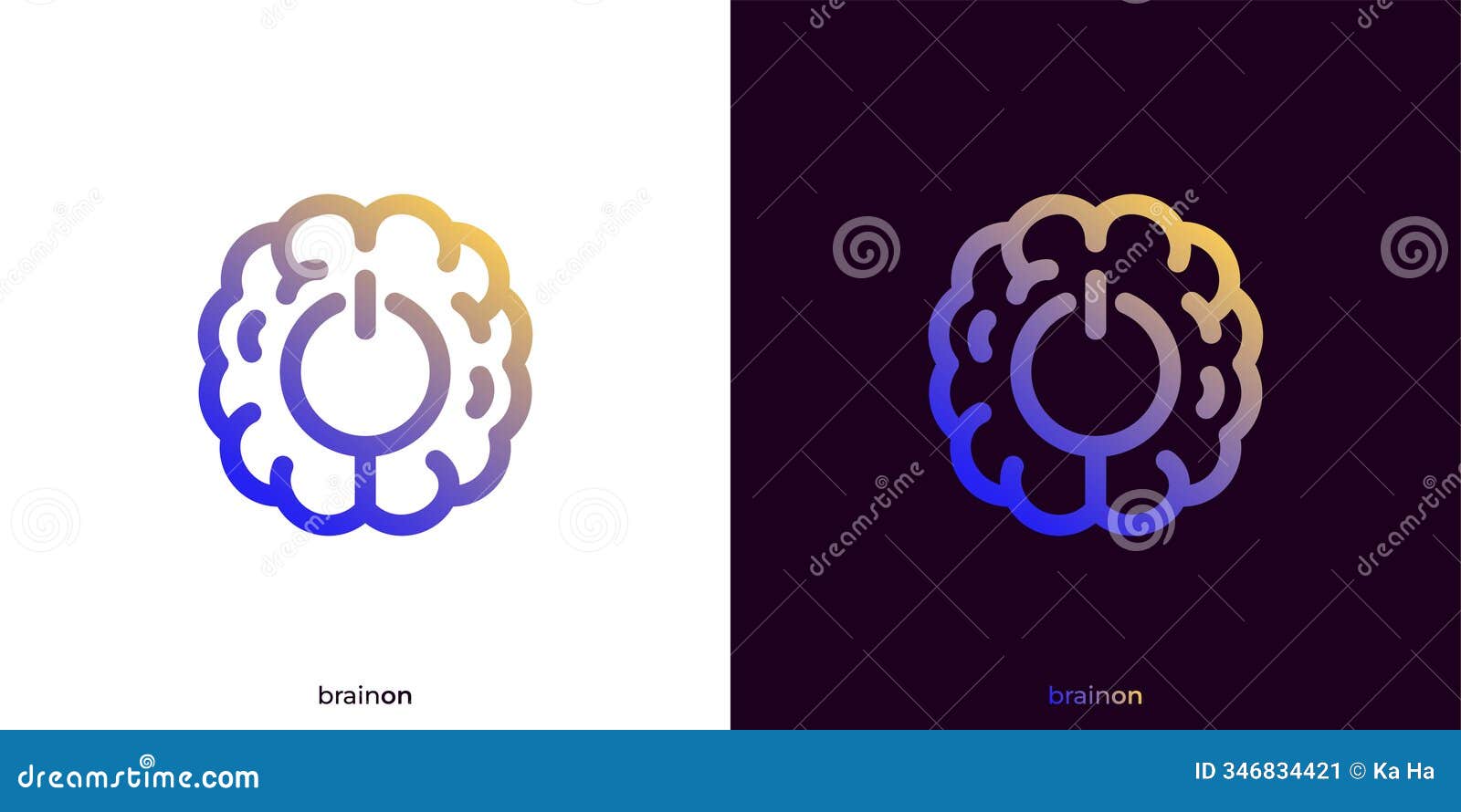 Simple Brain and Power Buttons Logo. Intelligence Brain Tech Logo ...