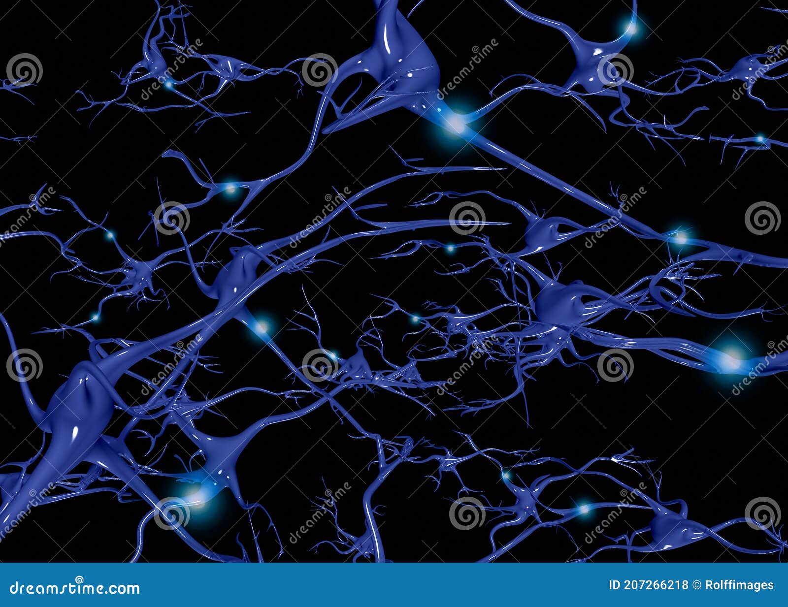 Brain Cells with Electrical Firing Stock Illustration - Illustration of ...