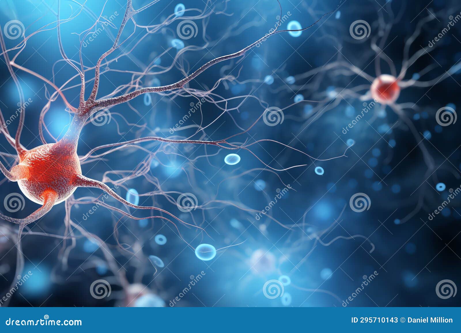 Brain Cells Microscopic View Background Stock Illustration ...