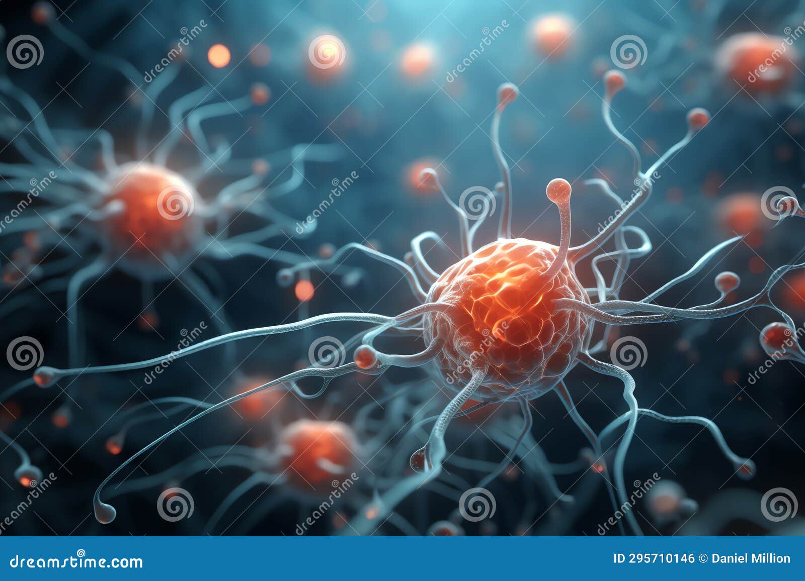 Brain Cells Microscopic View Background Stock Illustration ...