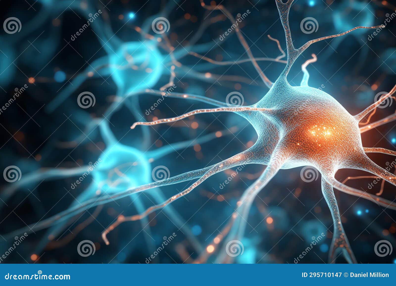 Brain Cells Microscopic View Background Stock Illustration ...