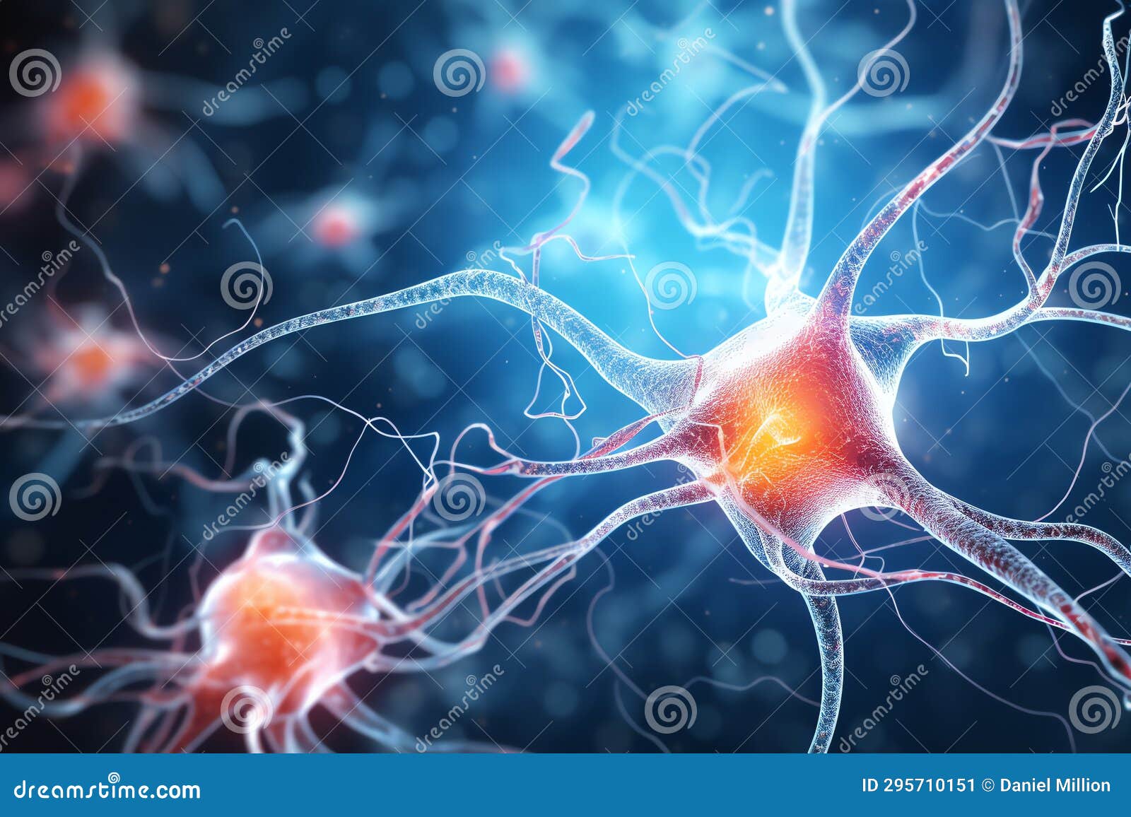 Brain Cells Microscopic View Background Stock Illustration ...