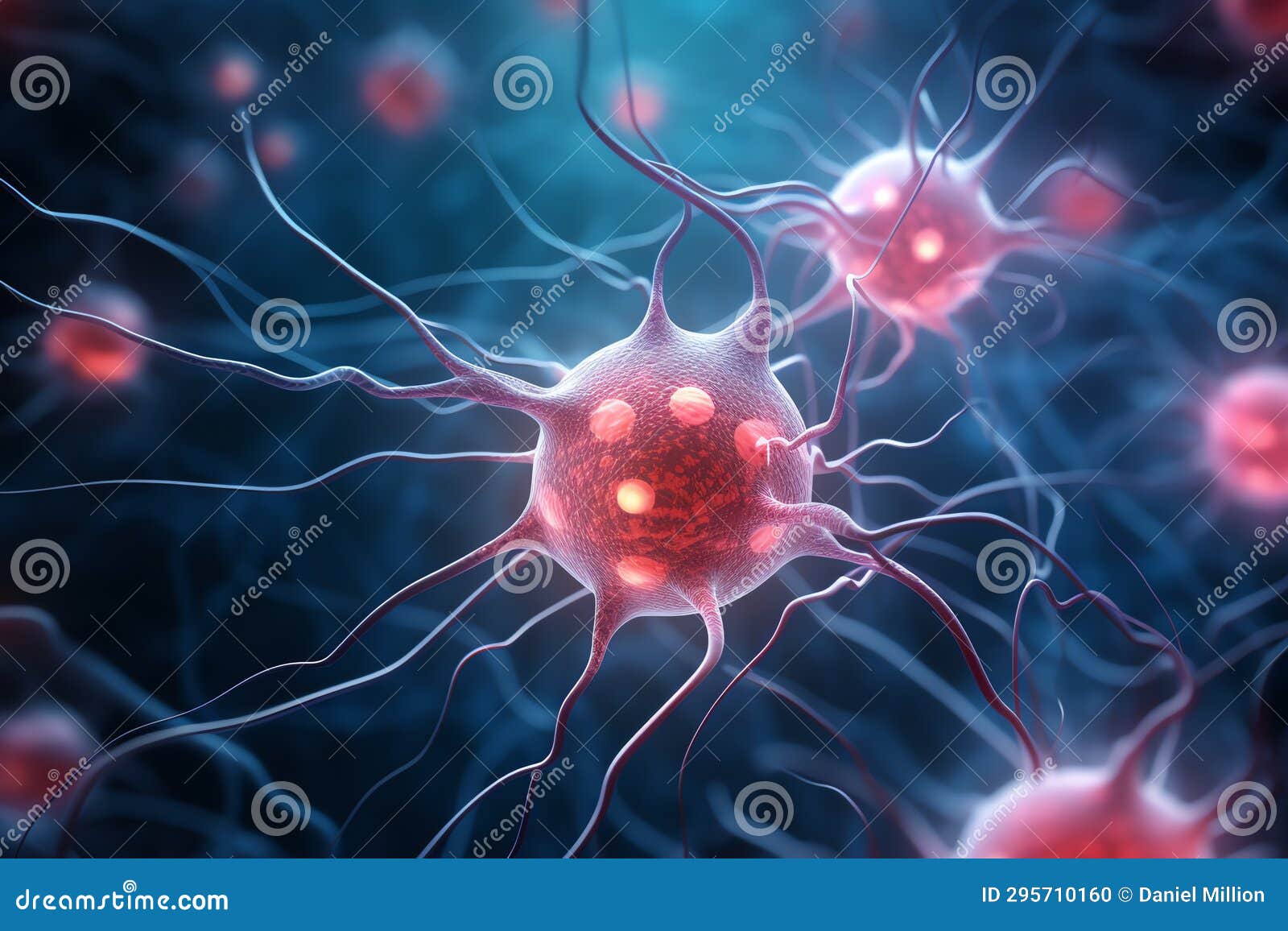 Brain Cells Microscopic View Background Stock Illustration ...