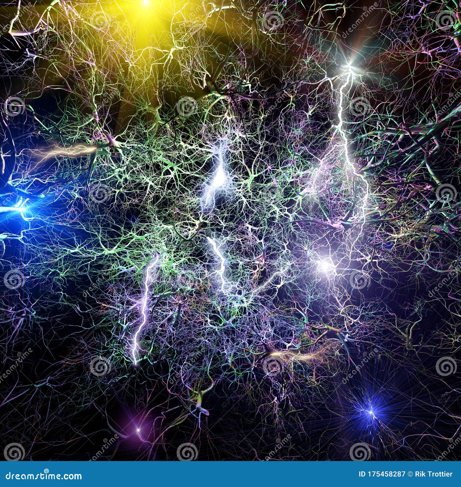 Brain cells stock illustration. Illustration of synaptic - 175458287
