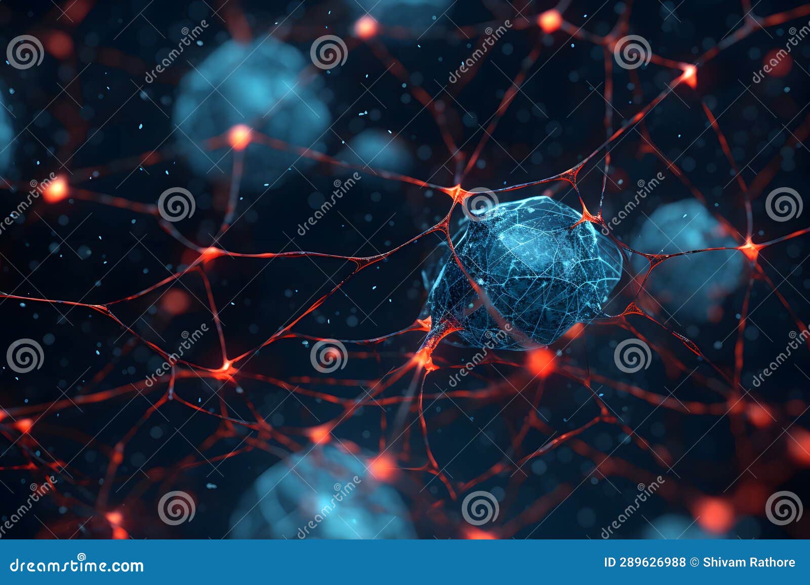Illustration of Brain Cells Neurons Connected Background. AI Generated ...