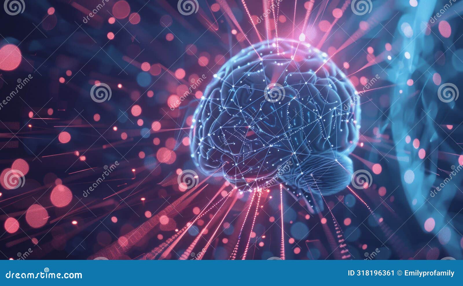 Brain Surrounded by Dots, Art Stock Image - Image of dots ...