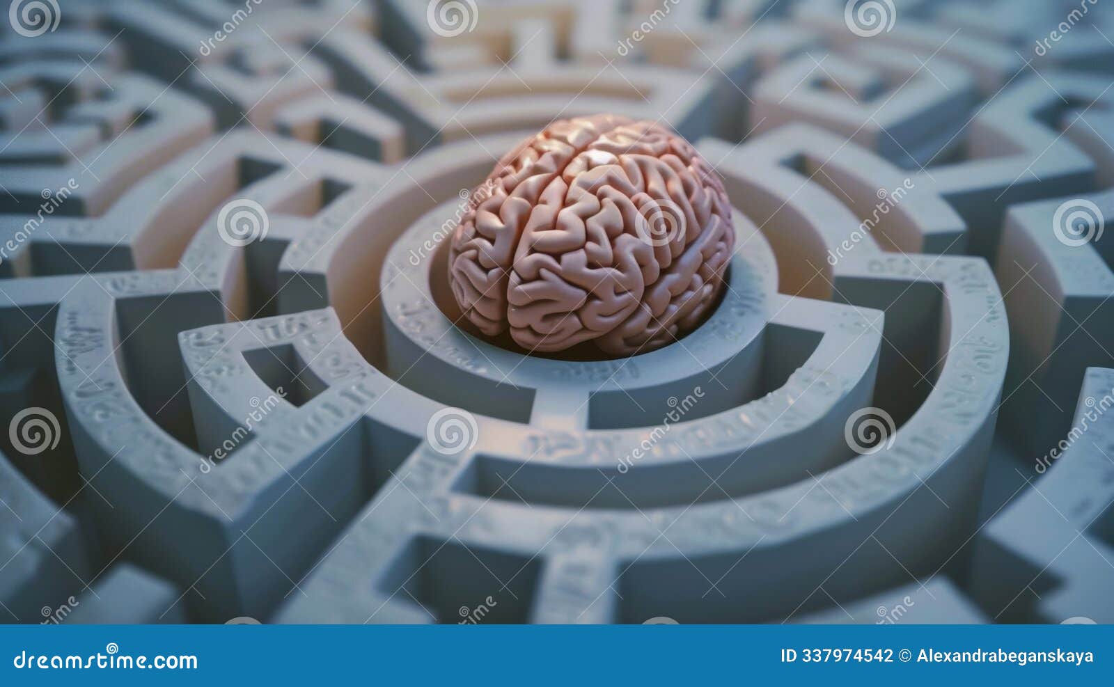 Brain at the Center of a Maze: Conceptual Intelligence Puzzle Stock ...