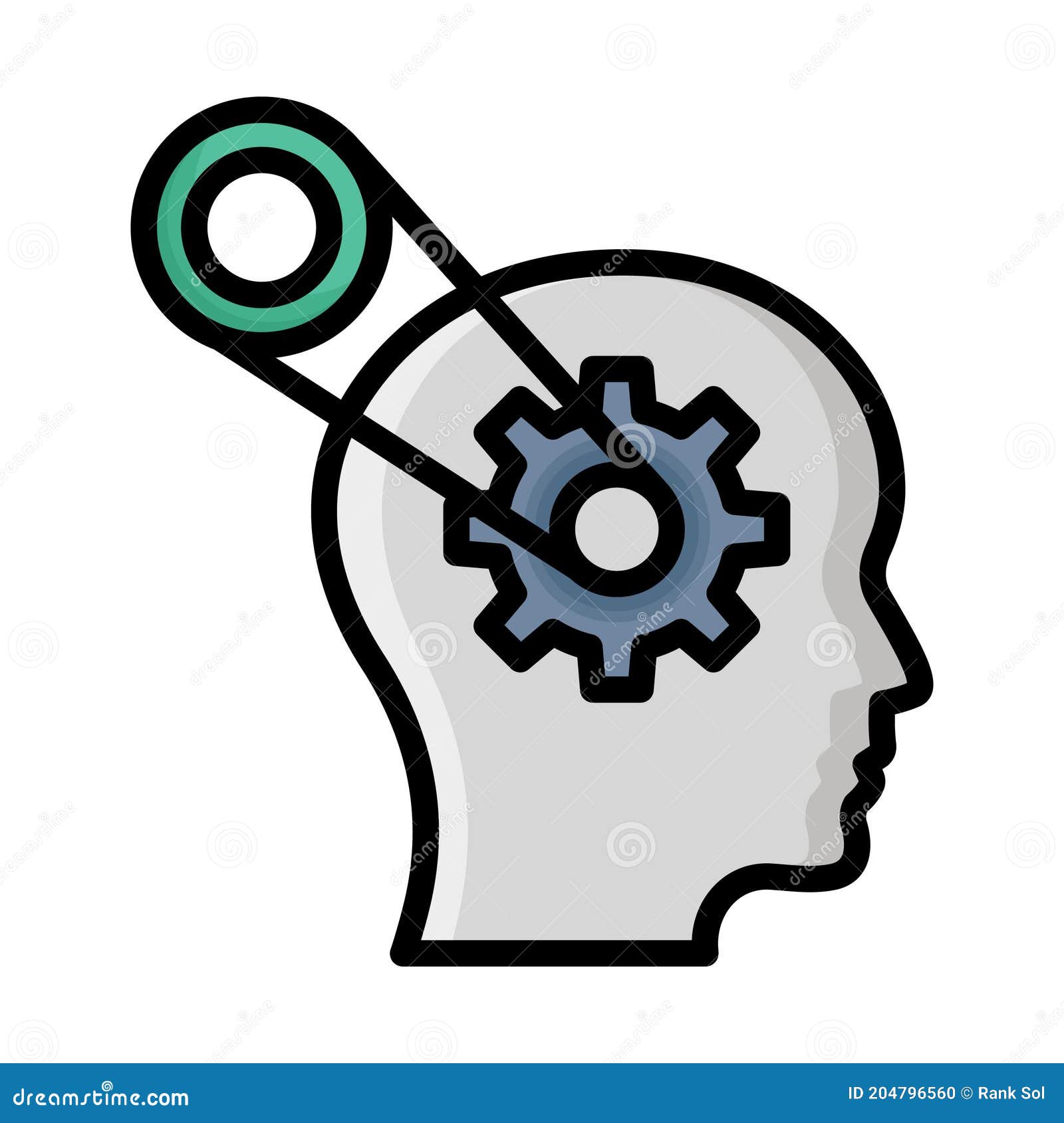 Brain Chain, Brainstorming Vector Icon Which Can Easily Modify Stock ...