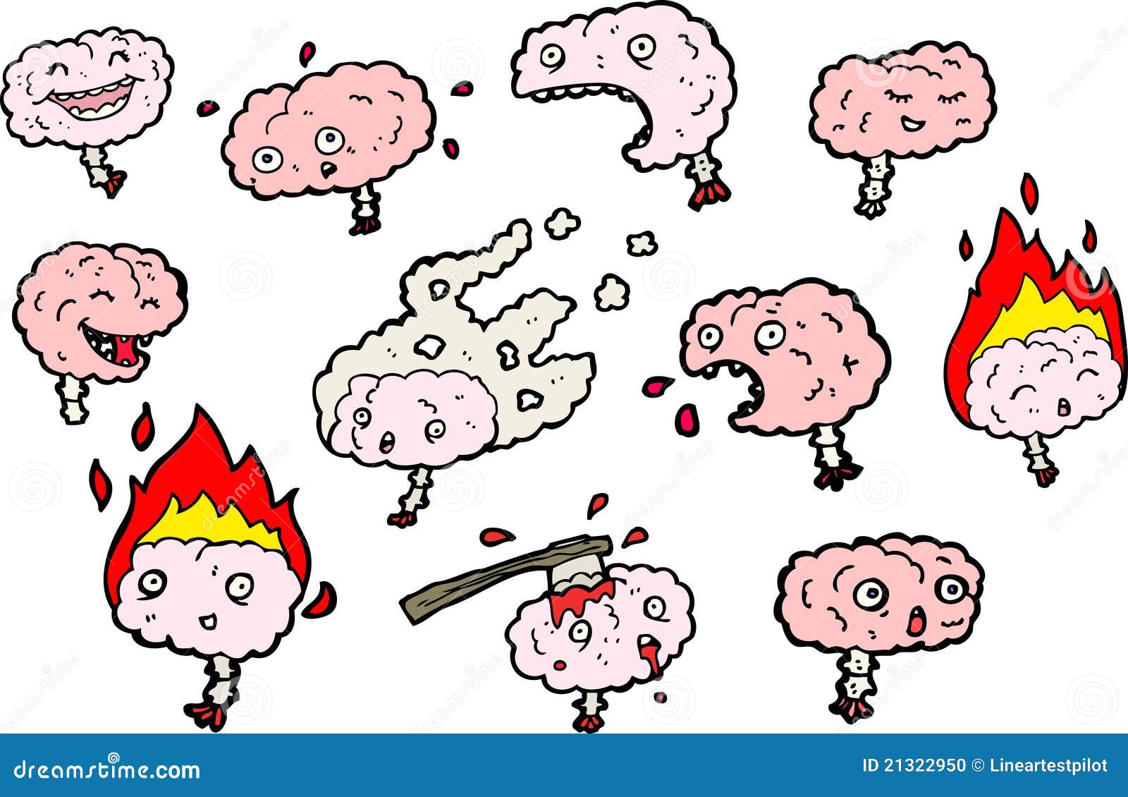 Brain Character Illustrations Stock Illustration - Illustration of ...