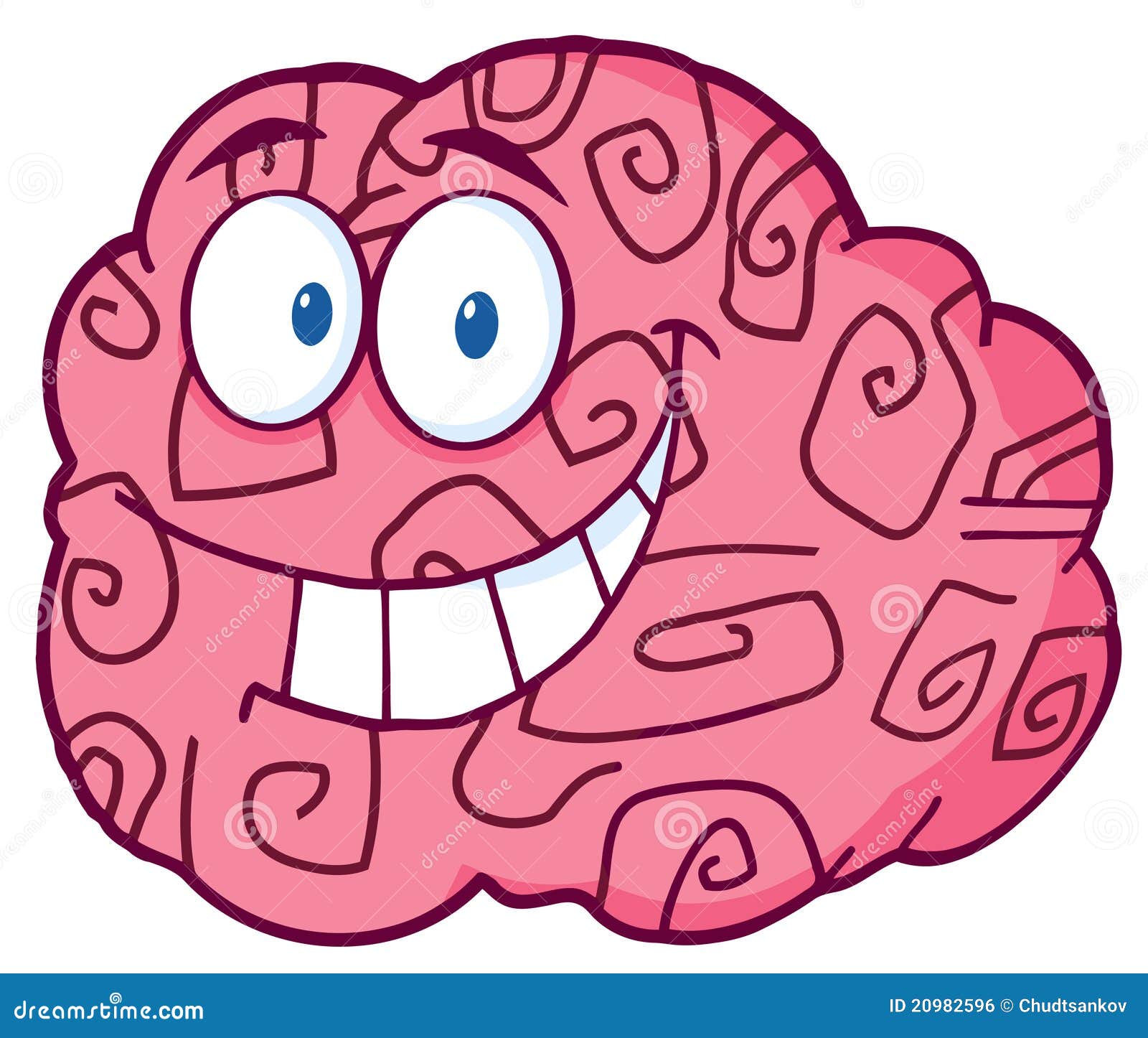 Brain Character Smiling Vector Illustration | CartoonDealer.com #20982596
