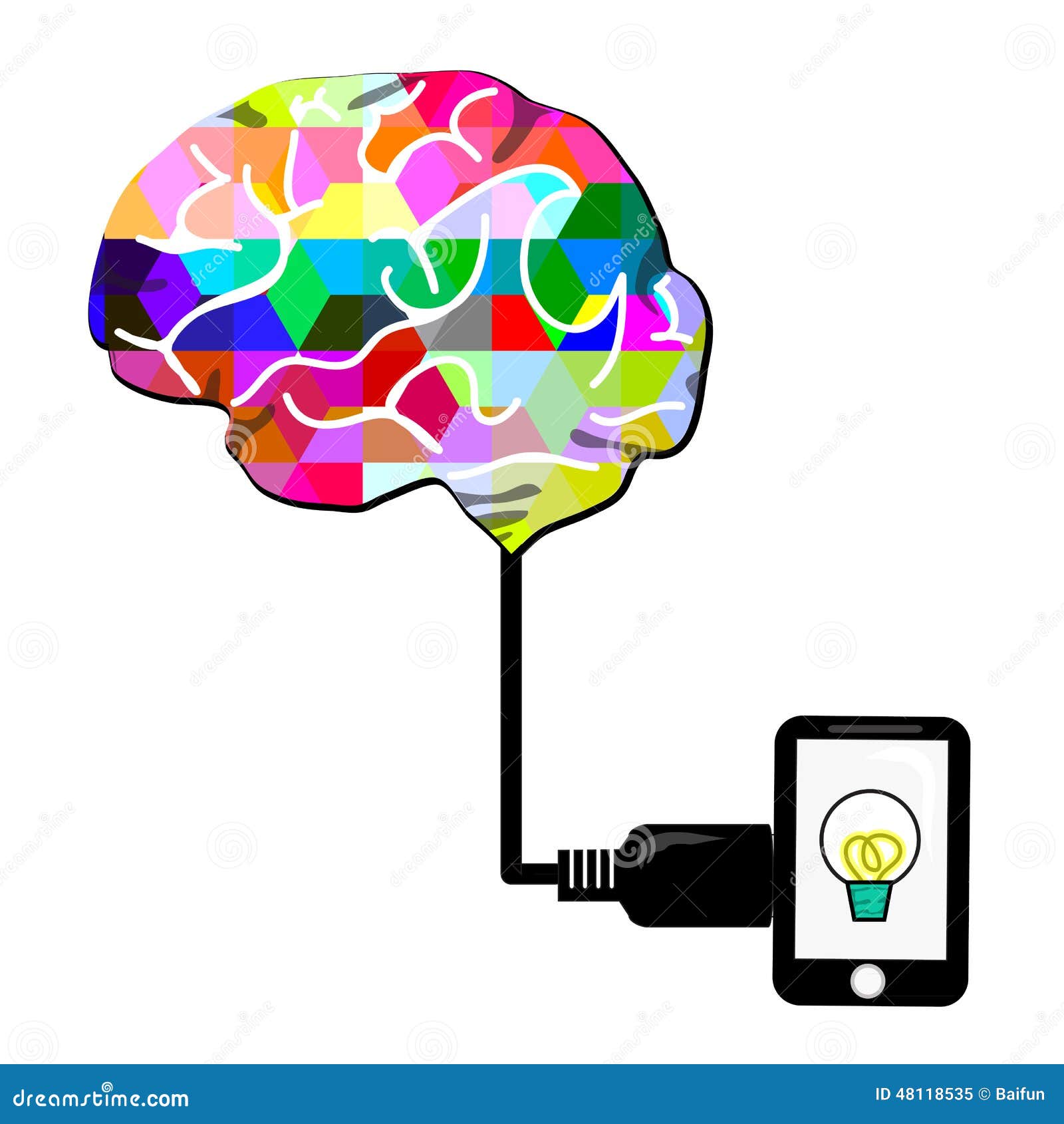 Brain charge stock vector. Illustration of success, brain - 48118535