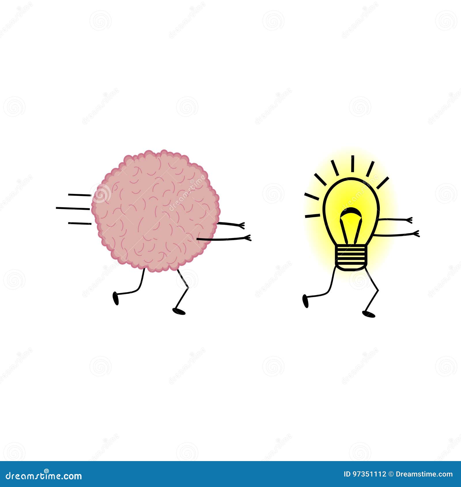 Brain Chasing Idea Illustration Stock Illustration - Illustration of ...