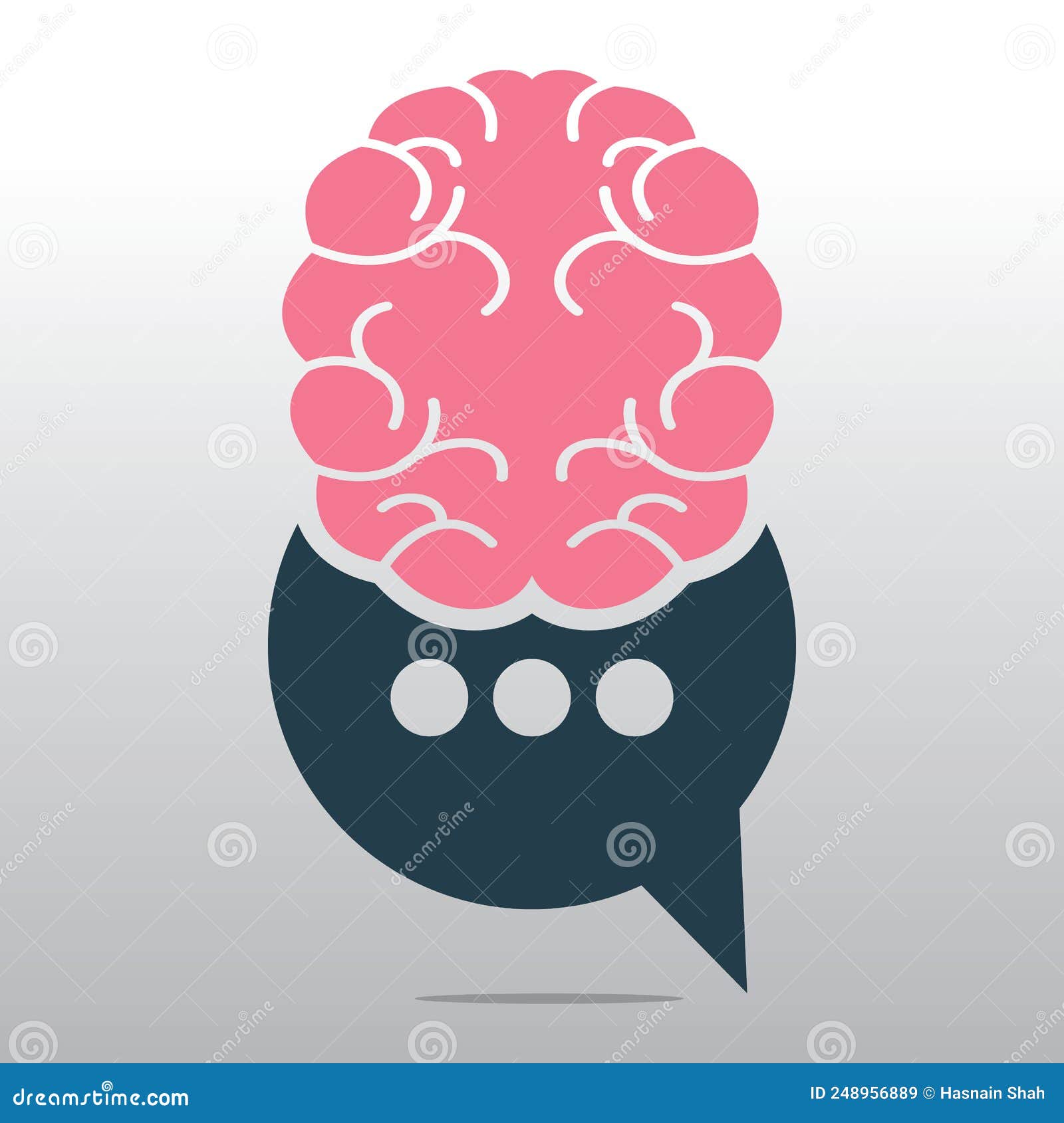 Brain Chat Logo Design Template. Stock Vector - Illustration of dialog ...