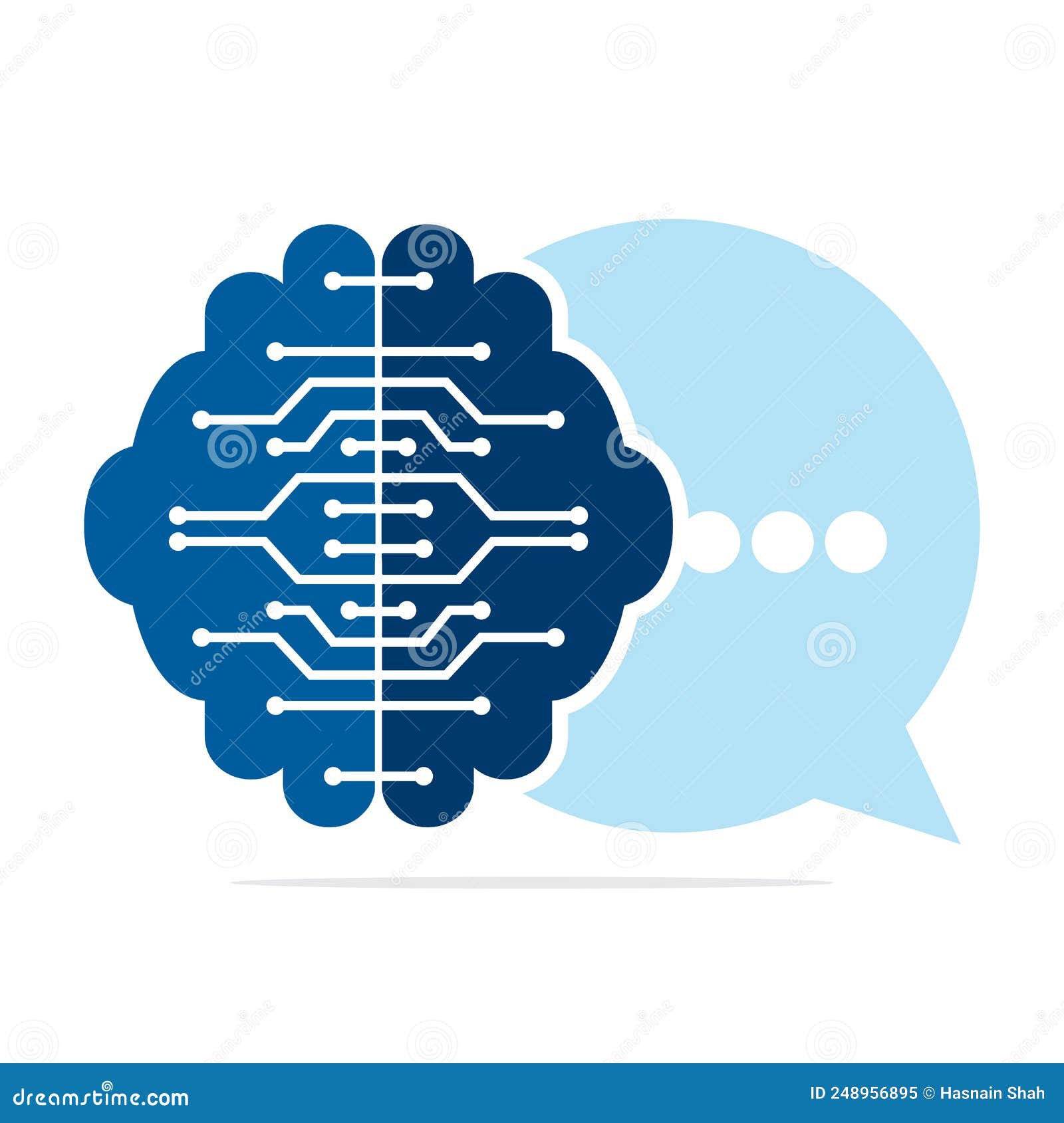 Brain Chat Logo Design Template. Stock Vector - Illustration of logo ...