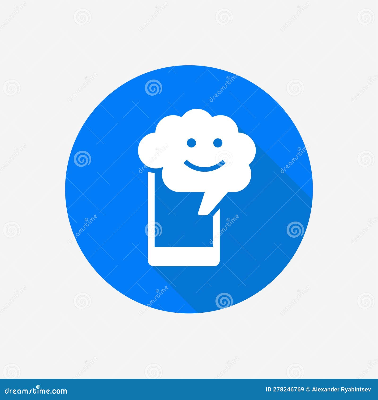 Brain Chat Vector Icon. Chat Bot, AI Intelligence, Chat Mobile App ...