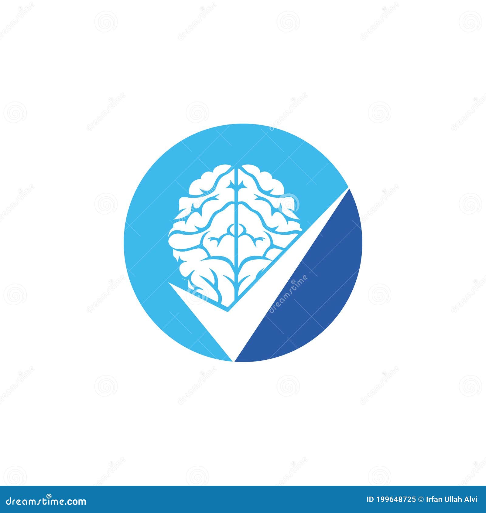 Brain Check Vector Logo Design Template. Stock Vector - Illustration of ...