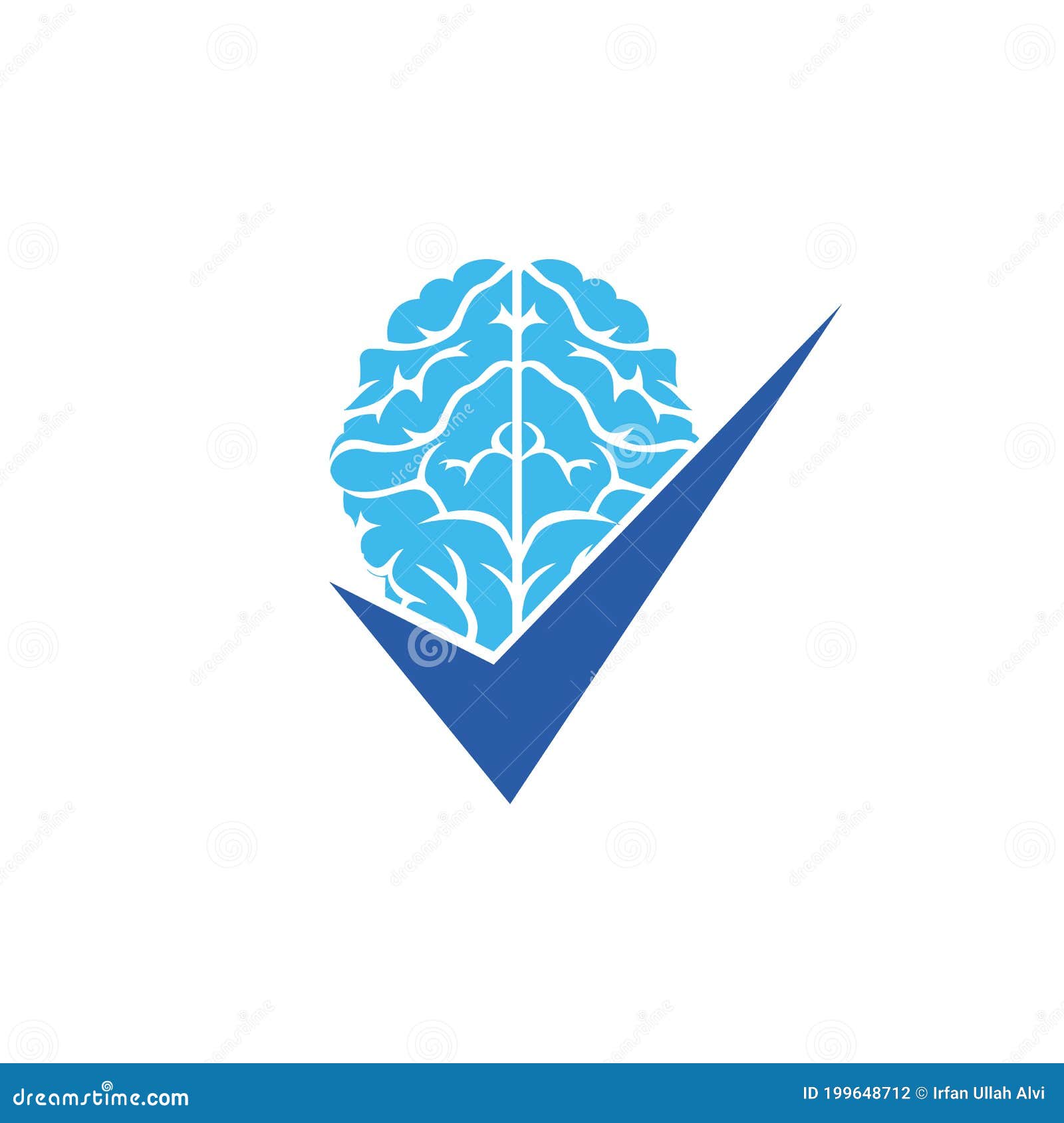 Brain Check Vector Logo Design Template. Stock Vector - Illustration of ...