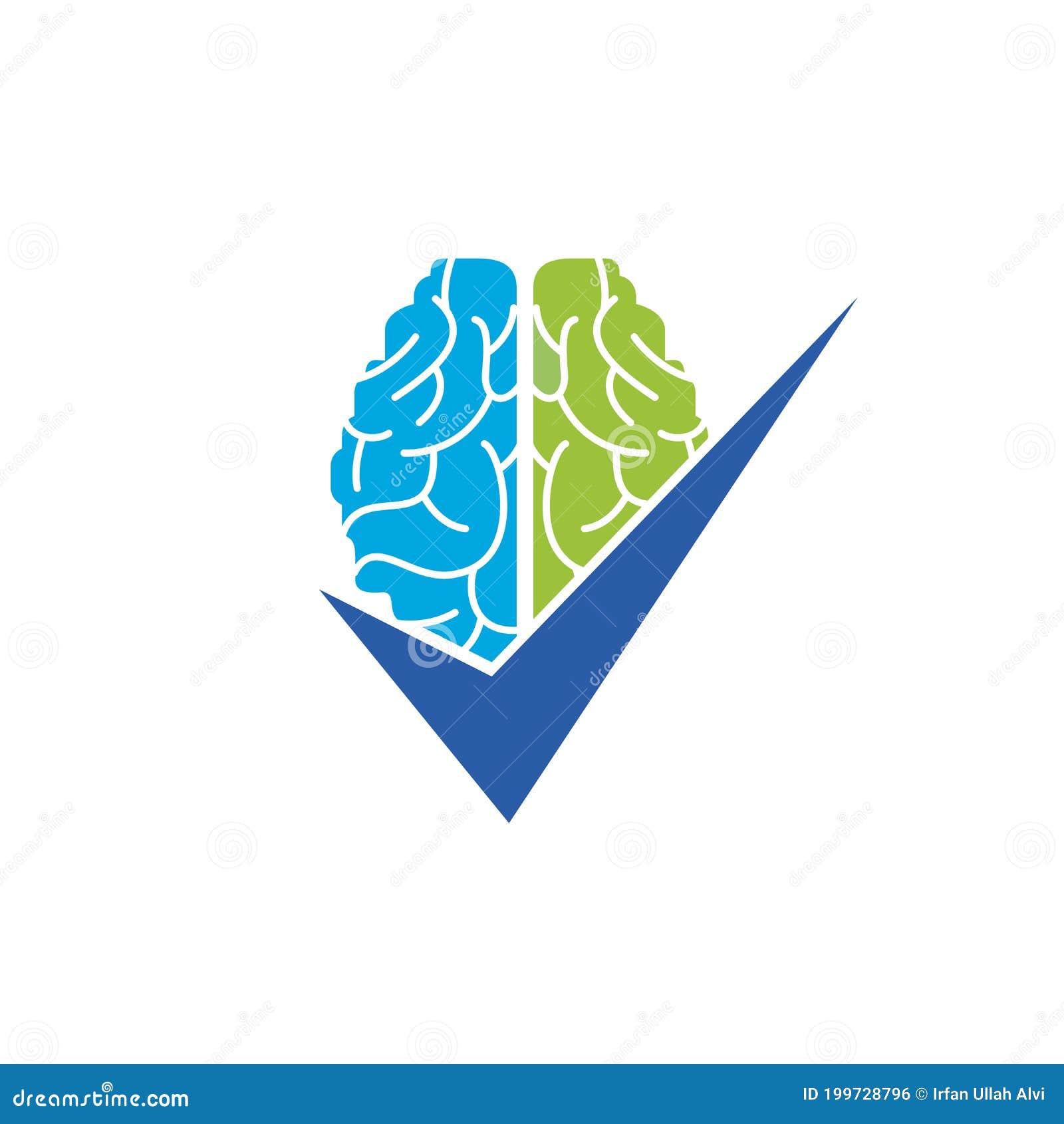 Brain Check Vector Logo Design. Stock Vector - Illustration of ...