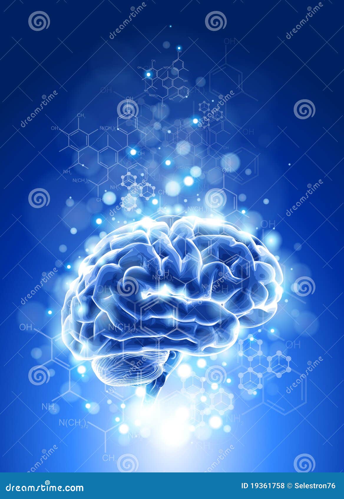 Brain & Chemical Formulas Cartoon Vector | CartoonDealer.com #54810569