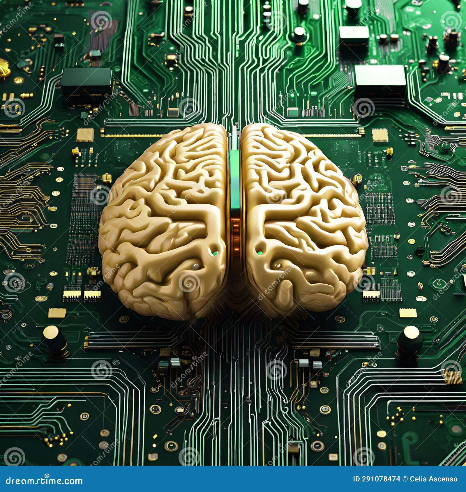 Brain on a Chip Artificial Intelligence Stock Illustration ...