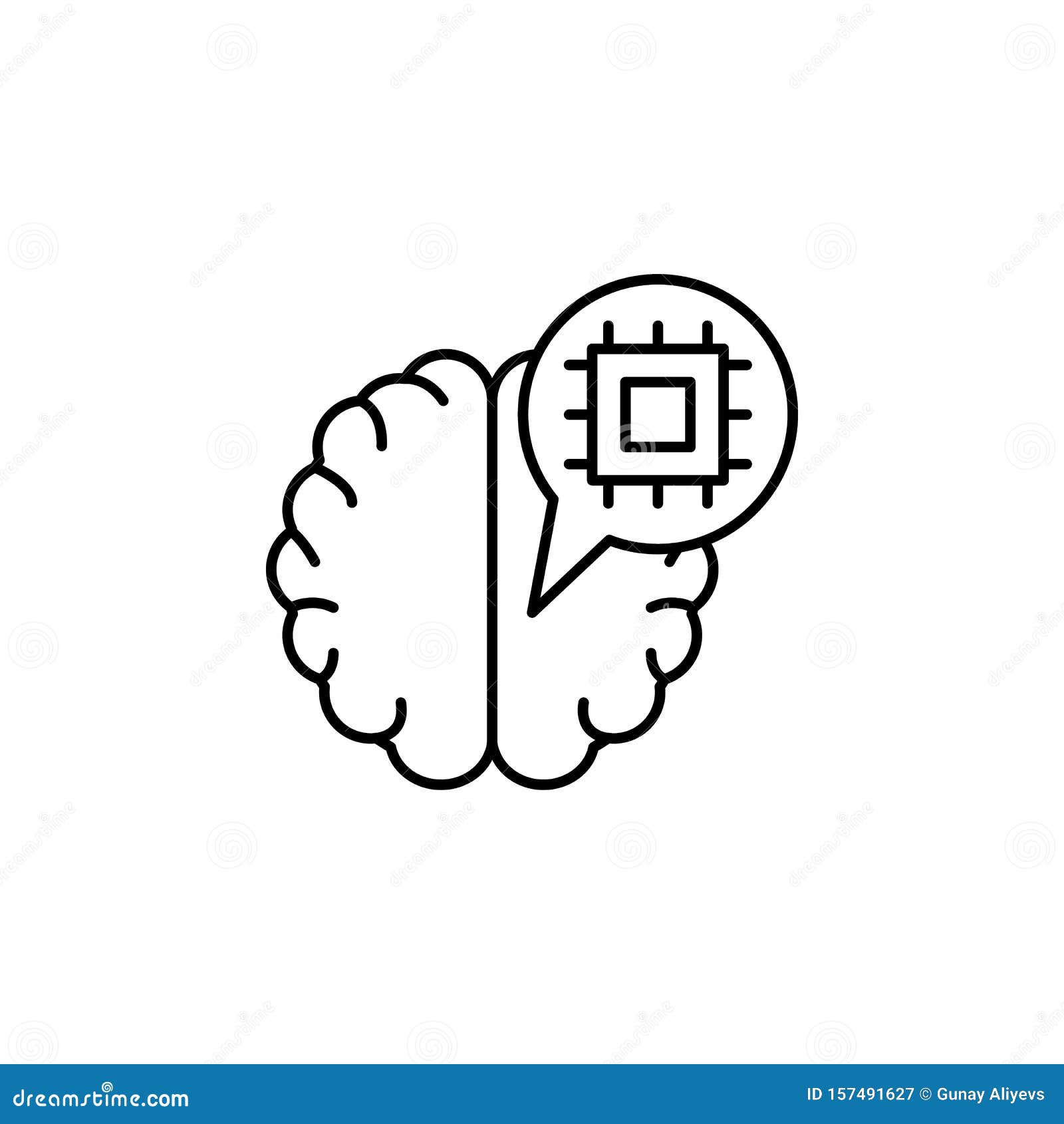 Brain, Chip Icon. Element of Medicine Technology Icon Stock ...