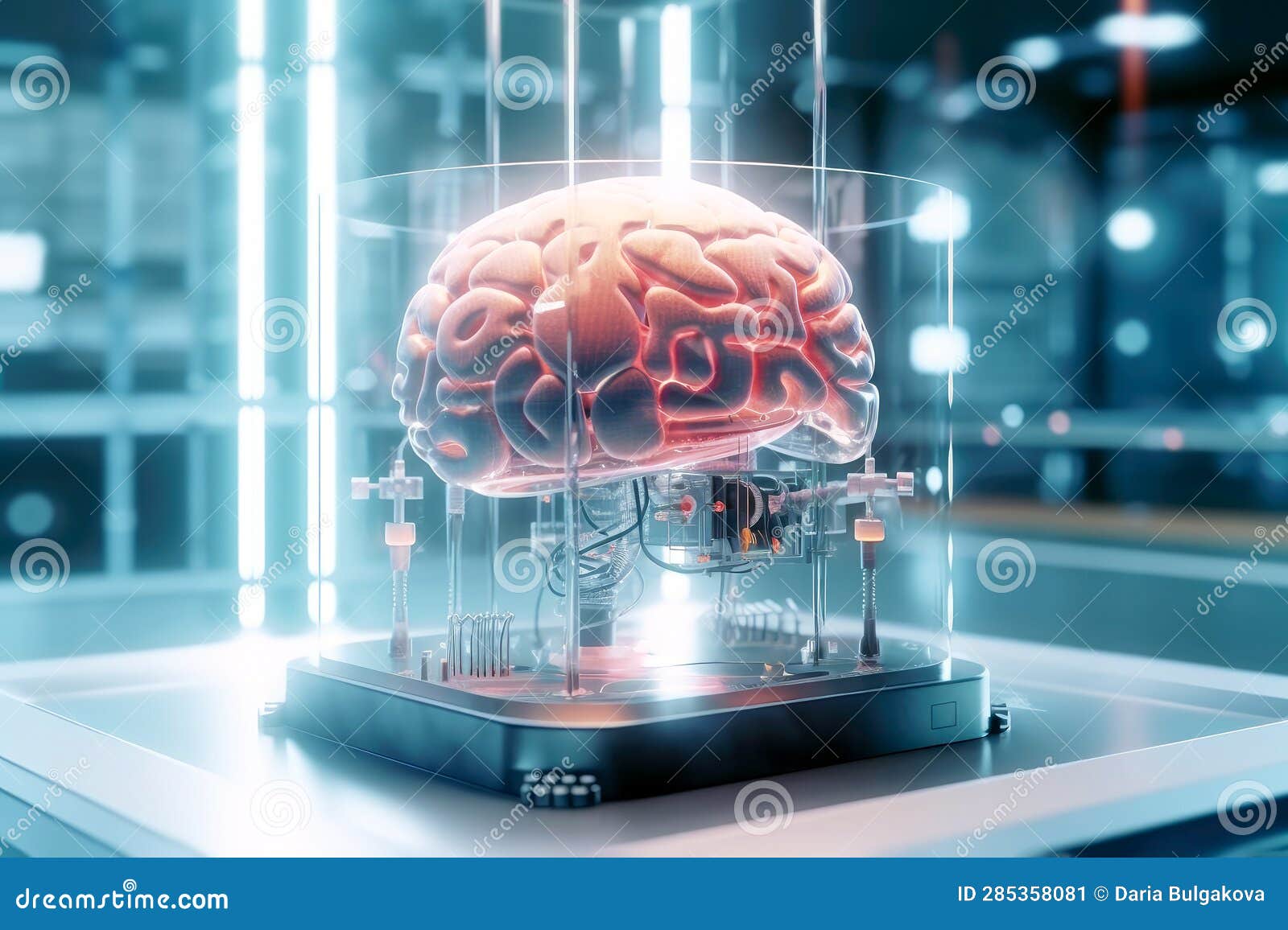 Brain With Chips Embedded Is Like An Ultracomputer. Hi-tech ...
