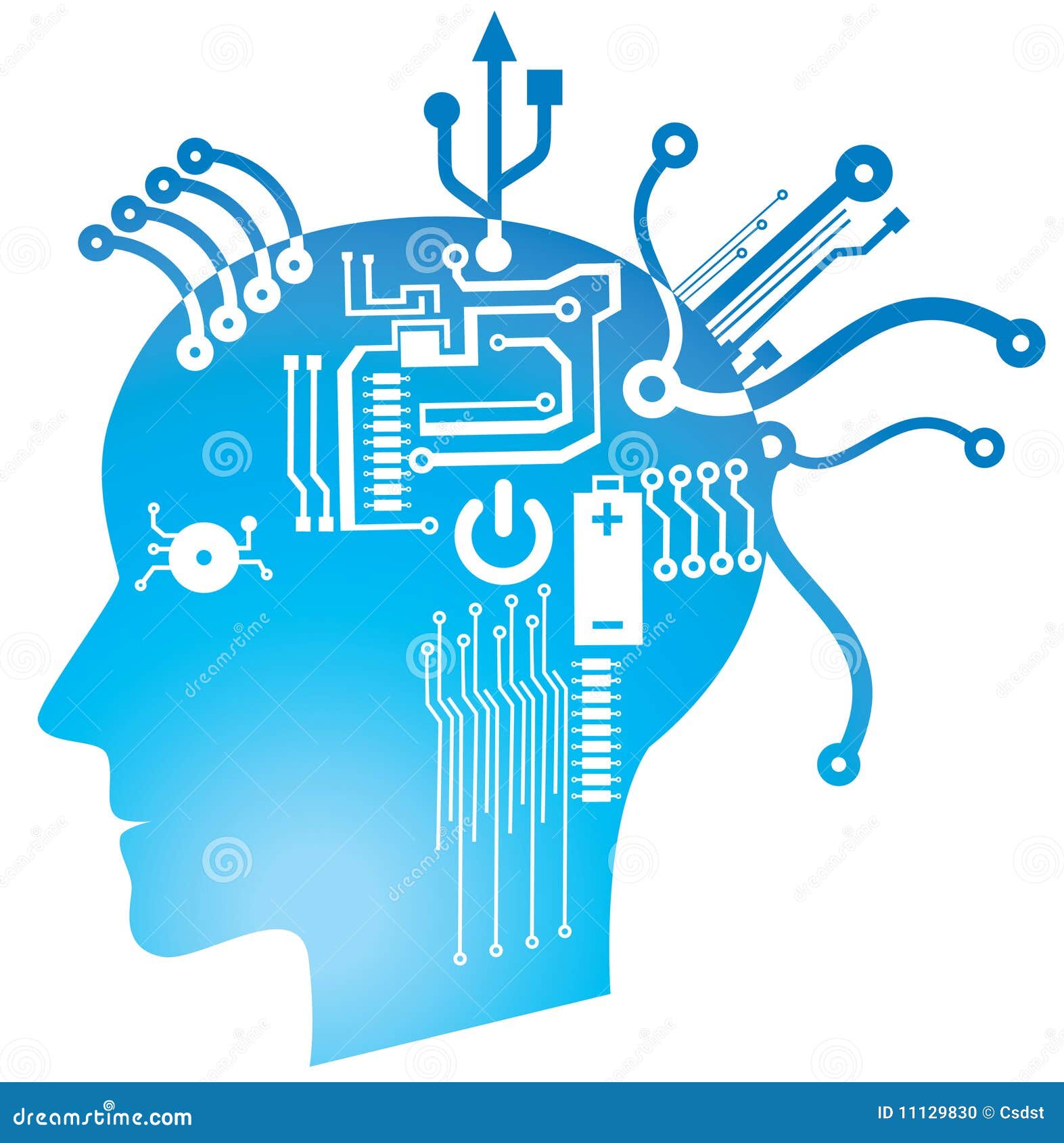 Brain Circuit Icon Ai Technology Isolated Vector | CartoonDealer.com ...