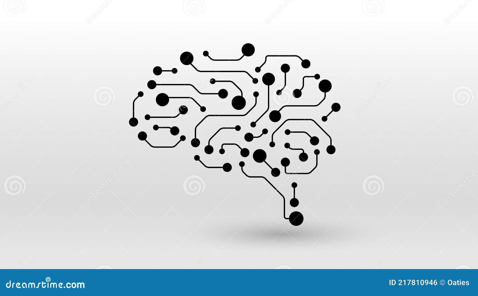 Brain With Circuit Board Texture. Cartoon Vector | CartoonDealer.com ...