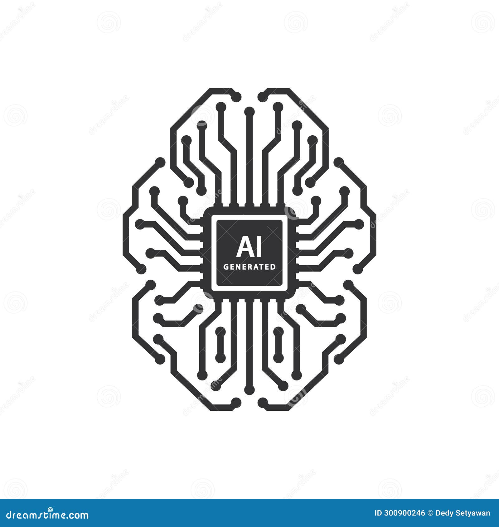 Artificial Intelligence Brain Logo Stock Vector - Illustration of science, concept: 300900246