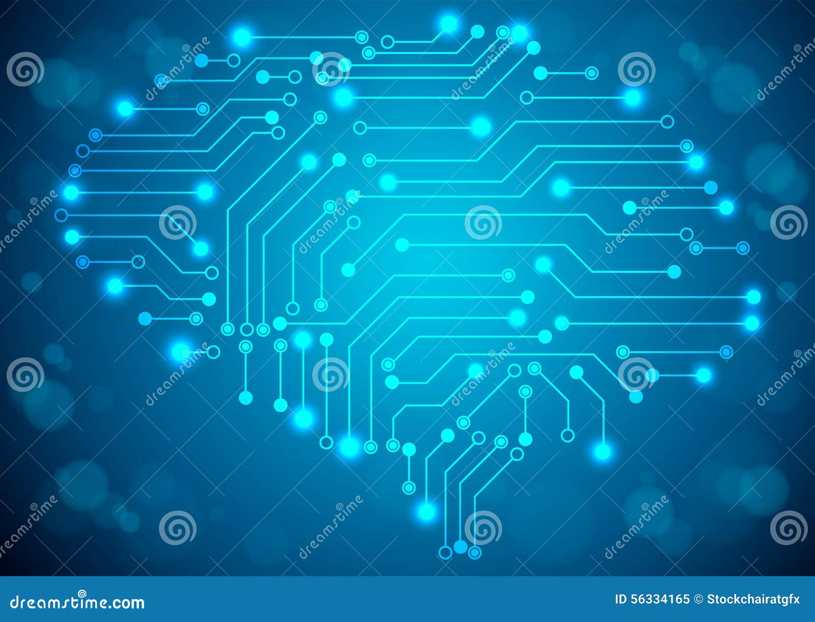 Brain With Circuit Board Texture. Cartoon Vector | CartoonDealer.com ...