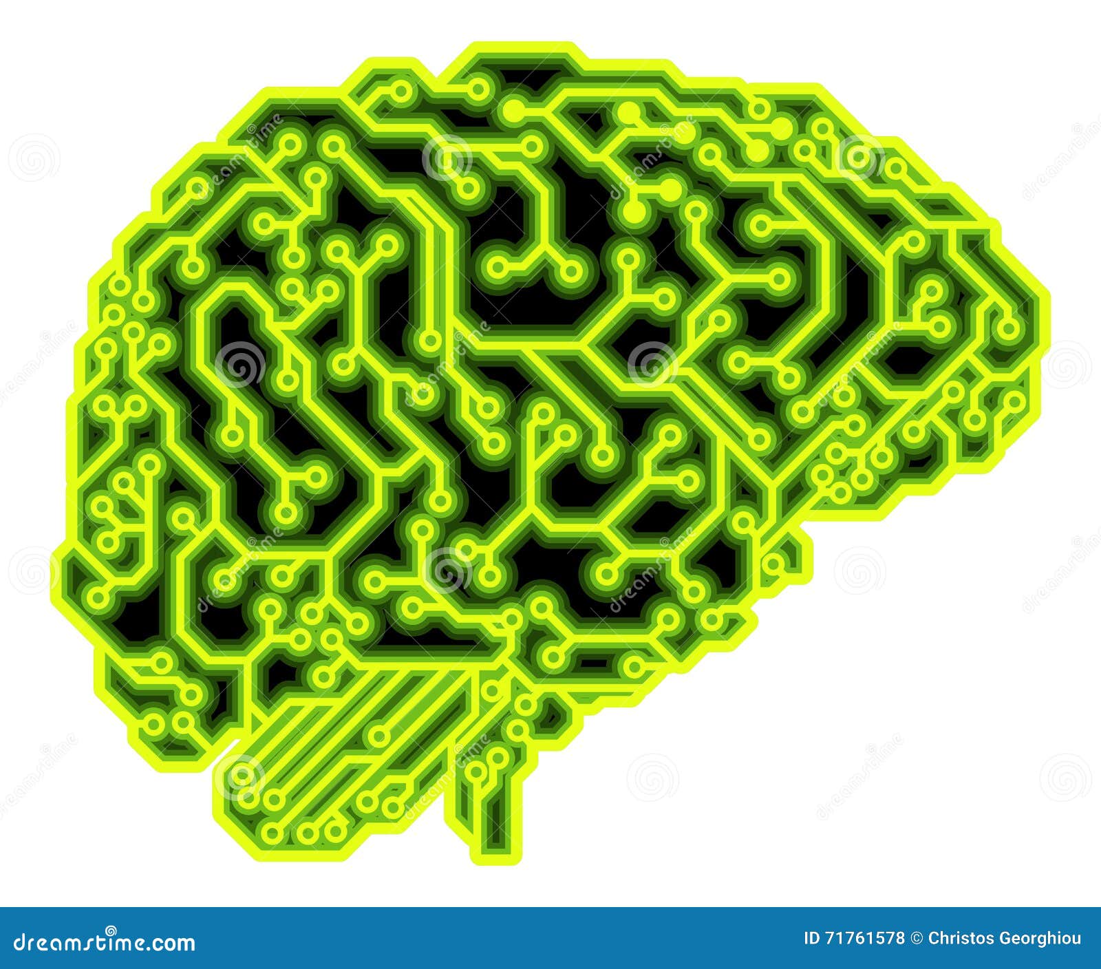 Brain Circuit Concept stock vector. Illustration of data - 71761578