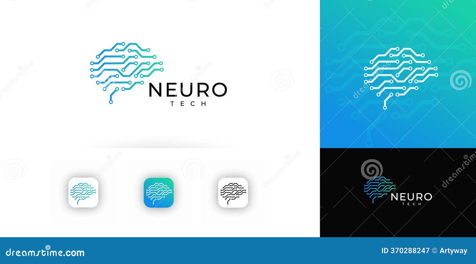 Brain Circuit Logo Cartoon Vector | CartoonDealer.com #40658807