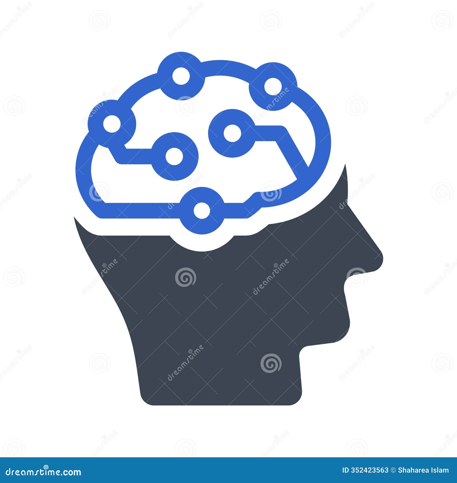 Brain Circuit Logo Cartoon Vector | CartoonDealer.com #40658807