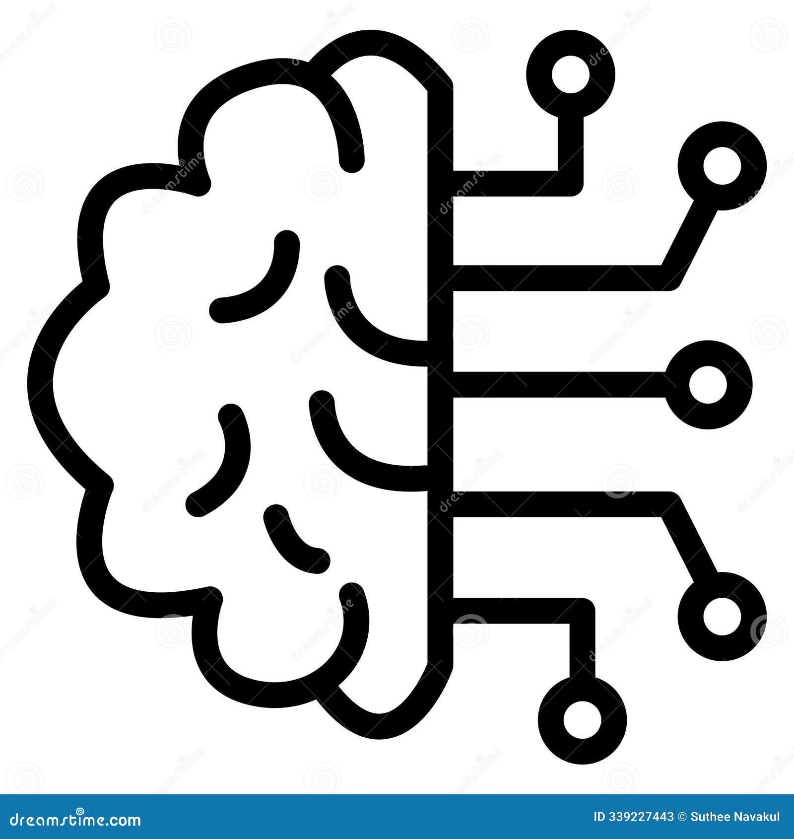Brain With Circuit Board Texture. Cartoon Vector | CartoonDealer.com ...