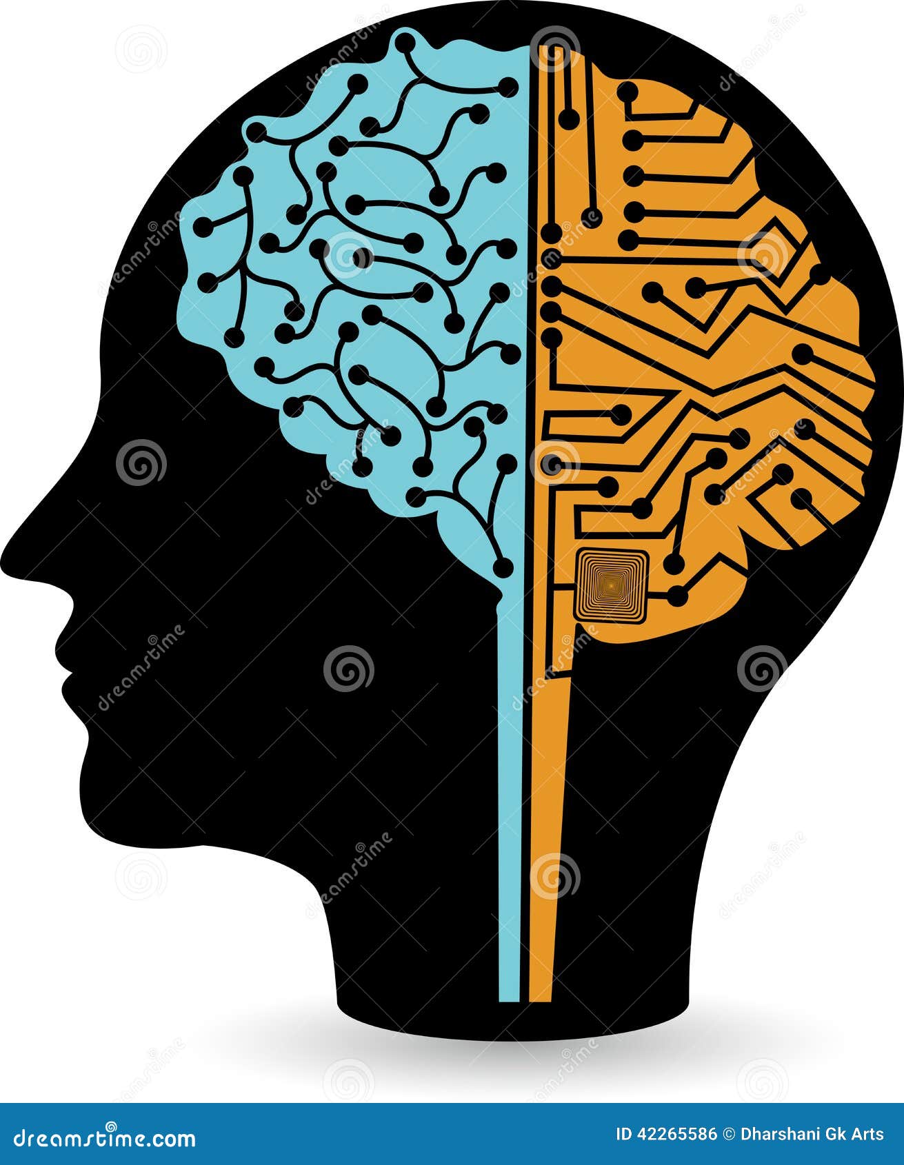 Brain circuit logo stock vector. Illustration of creative - 42265586