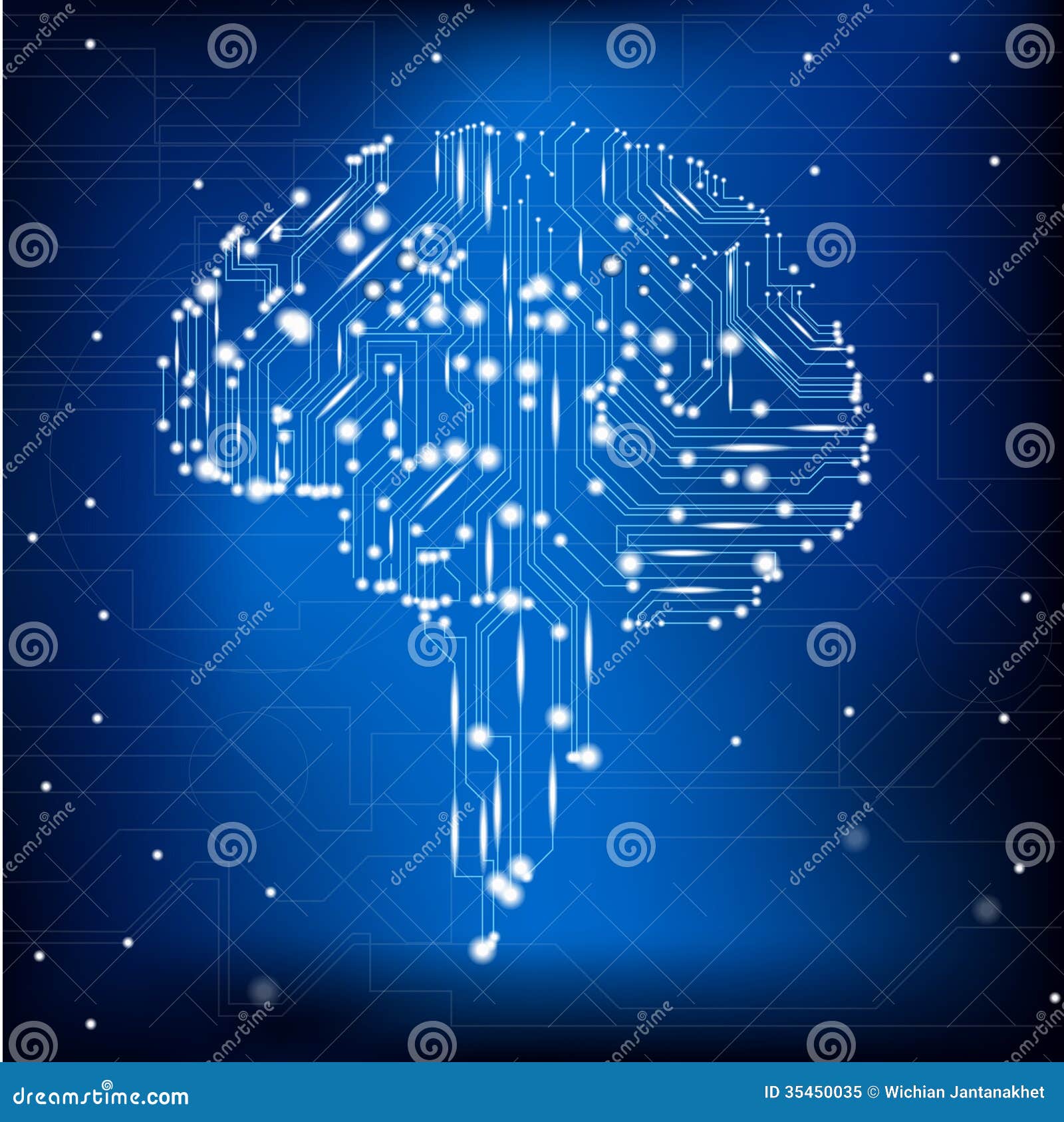 Brain circuit stock illustration. Illustration of concepts - 35450035
