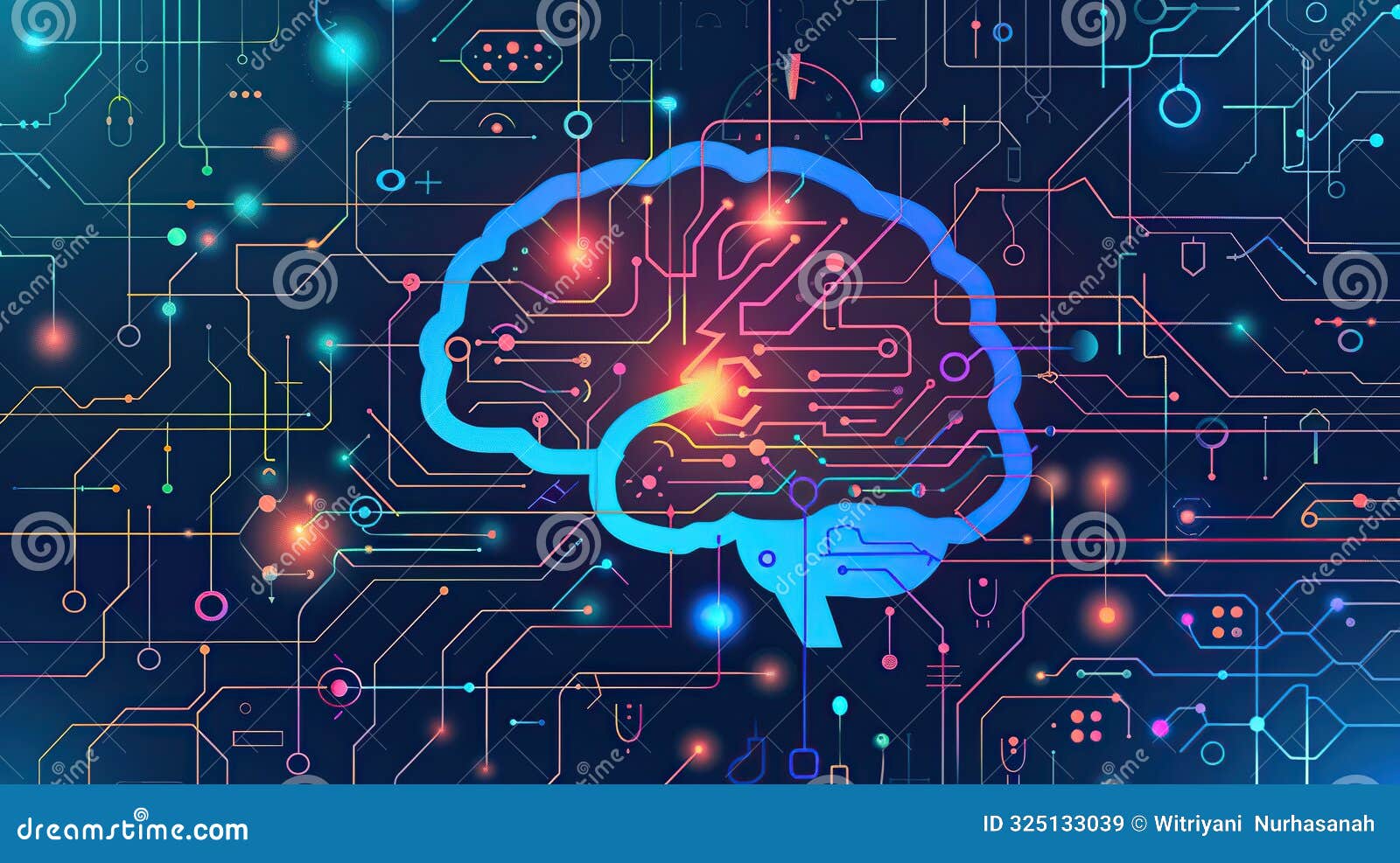 Brain Circuitry - Artificial Intelligence Concept Stock Illustration ...