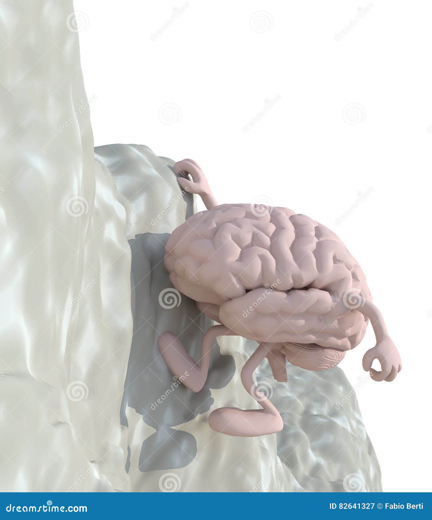 Brain that Climbs a Mountain Stock Illustration - Illustration of learn ...