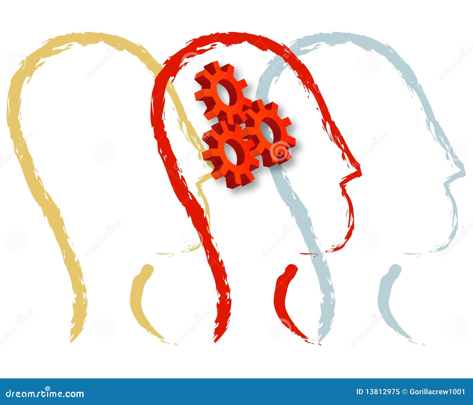 Brain clockwork stock illustration. Illustration of concept - 13812975