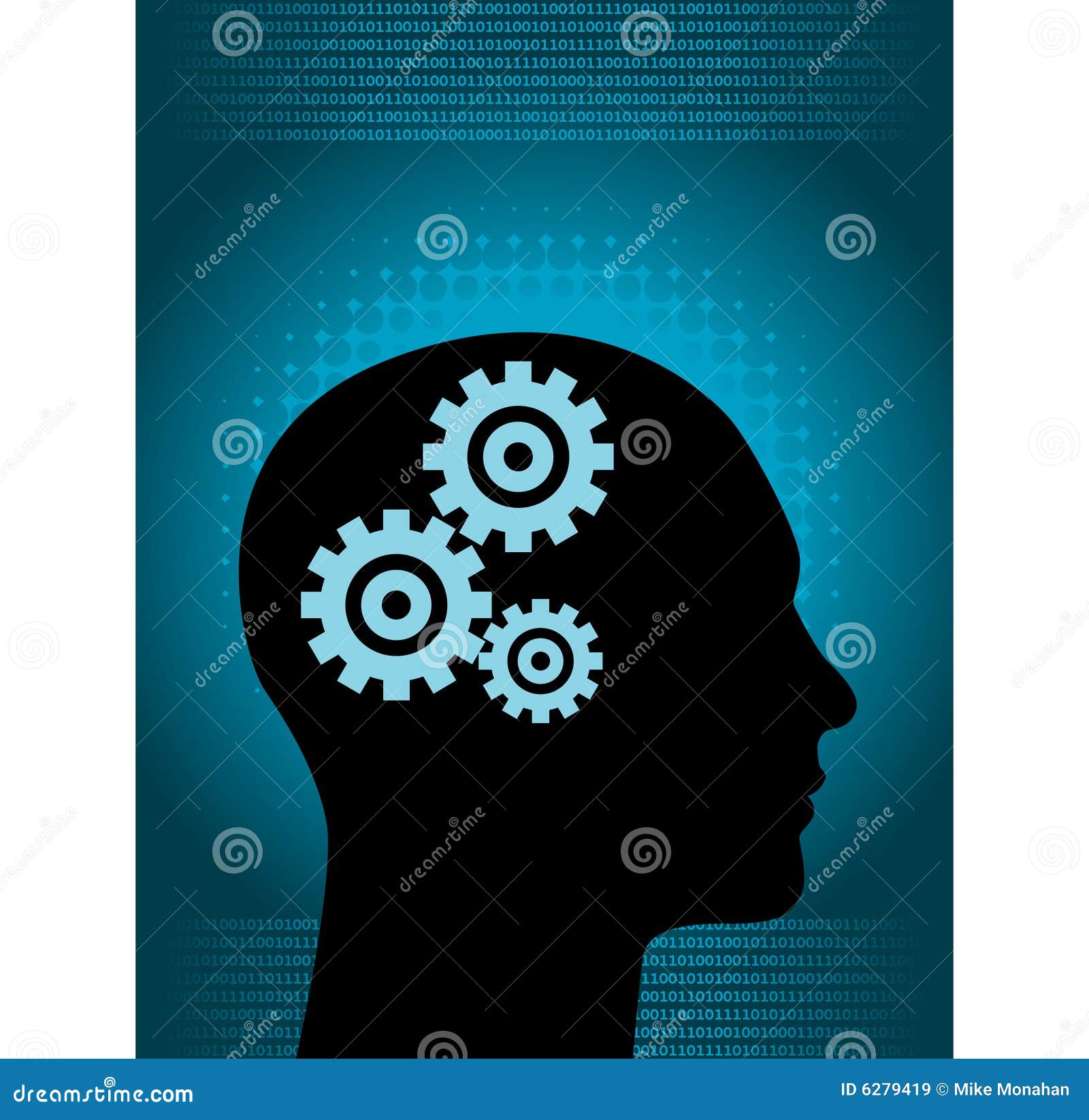 Brain clockwork stock vector. Illustration of concept - 6279419