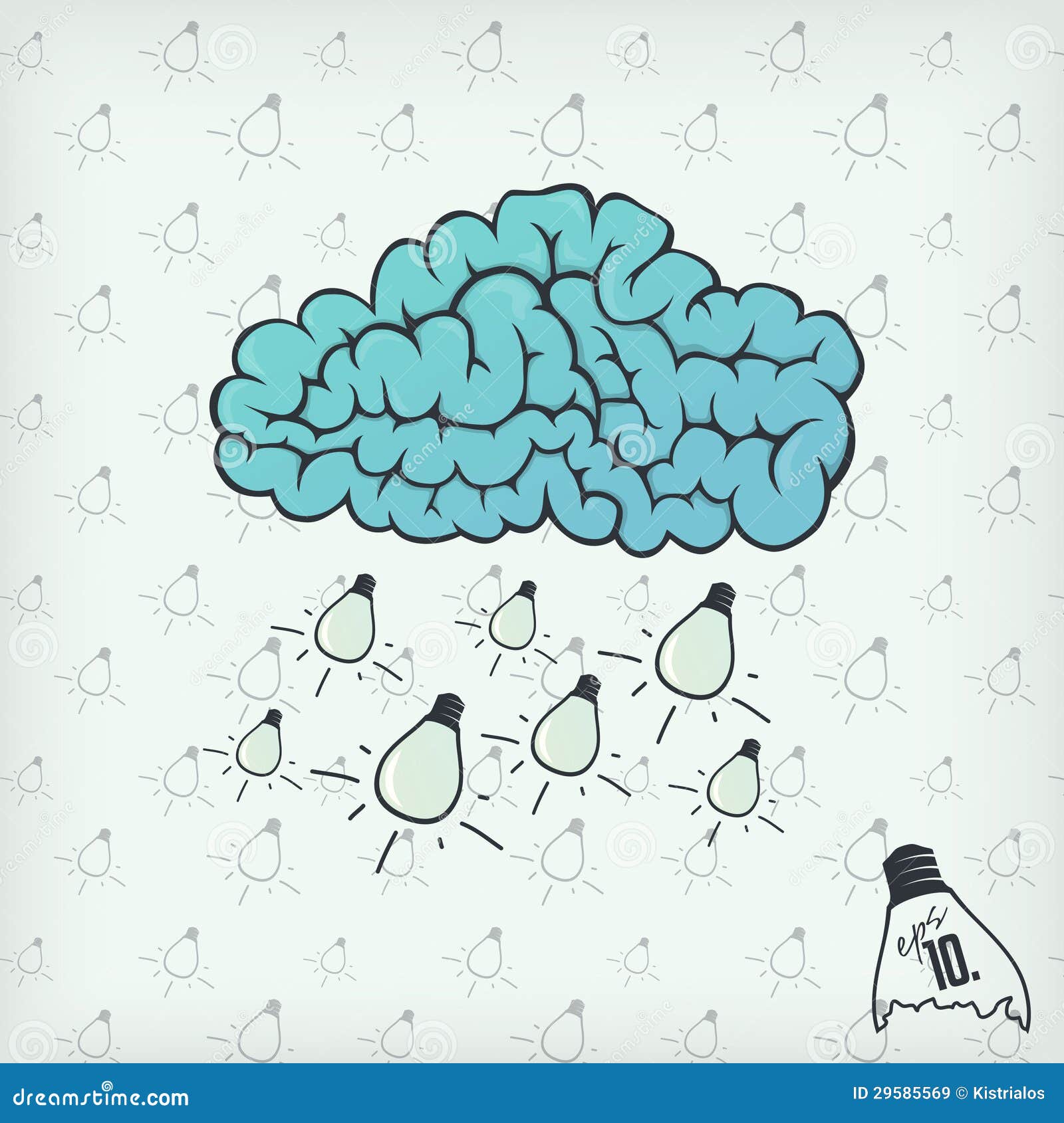 Brain cloud stock vector. Illustration of electric, falling - 29585569