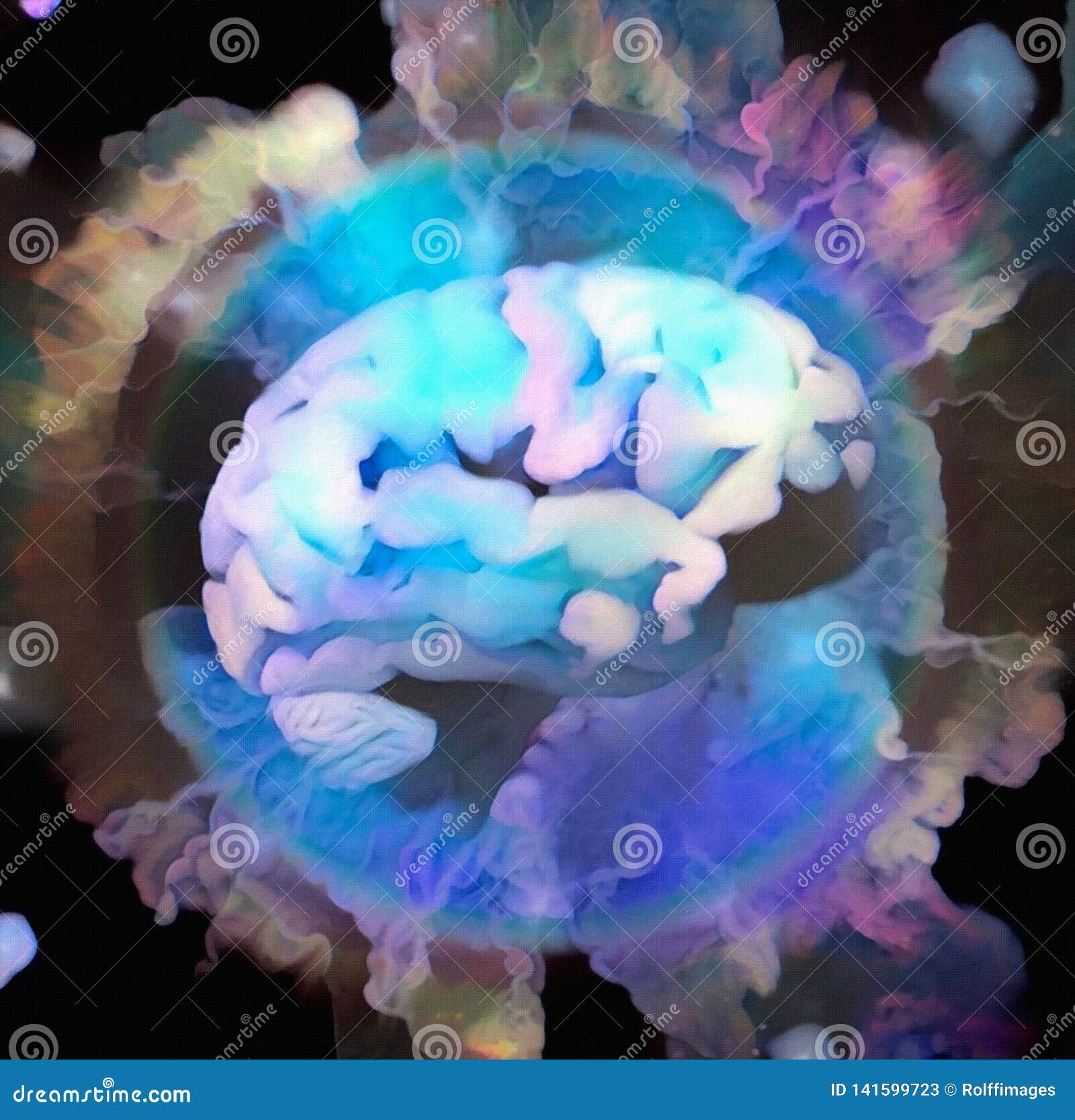 Brain cloud stock illustration. Illustration of fantasy - 141599723