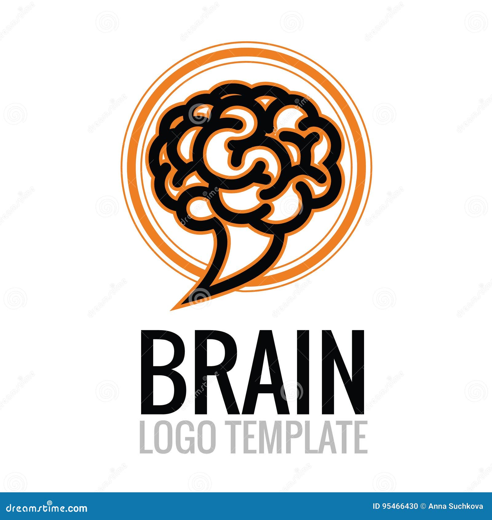 Brain Cloud Logo Template stock vector. Illustration of communication ...