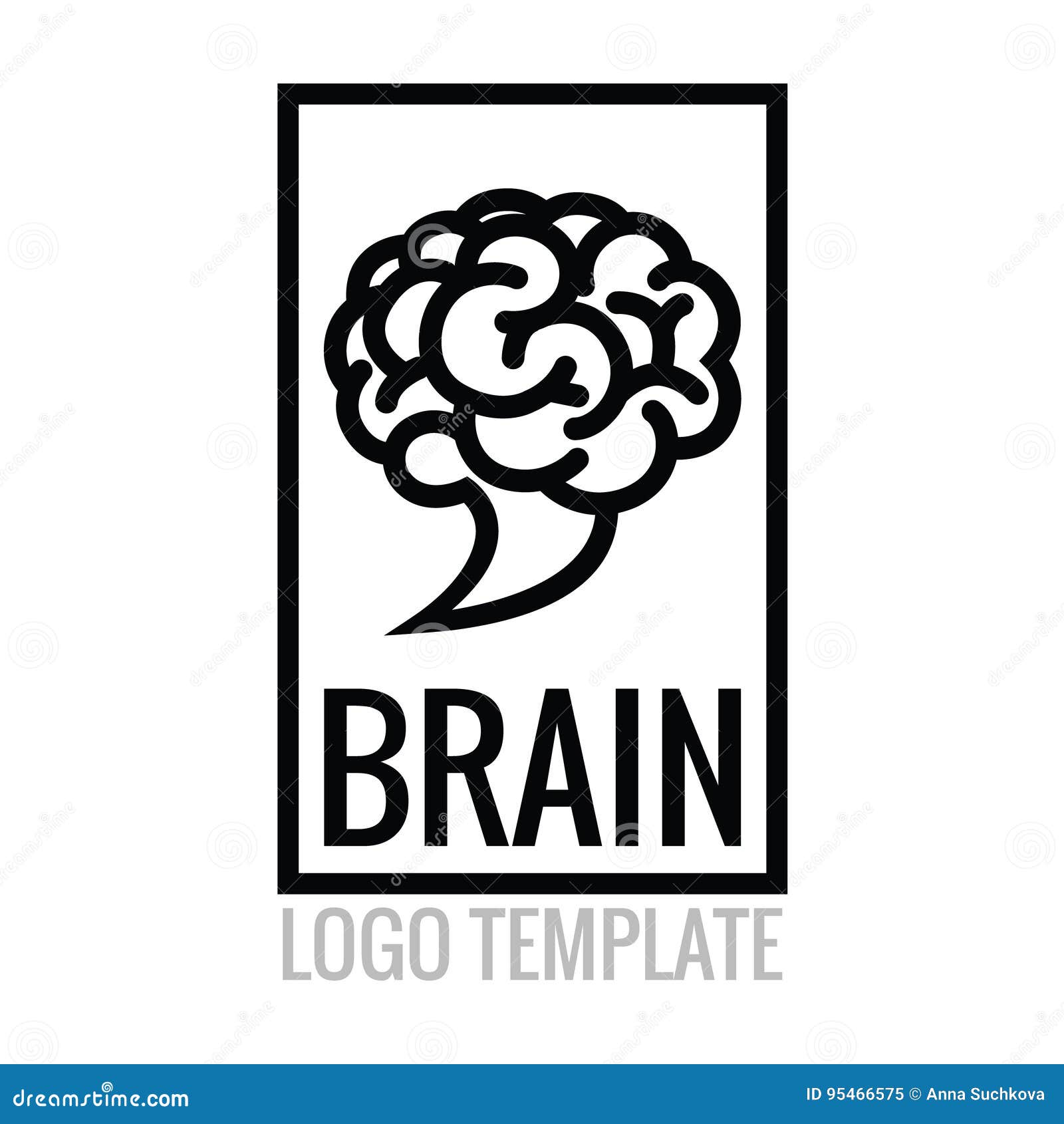 Brain Cloud Logo Template stock vector. Illustration of abstract - 95466575