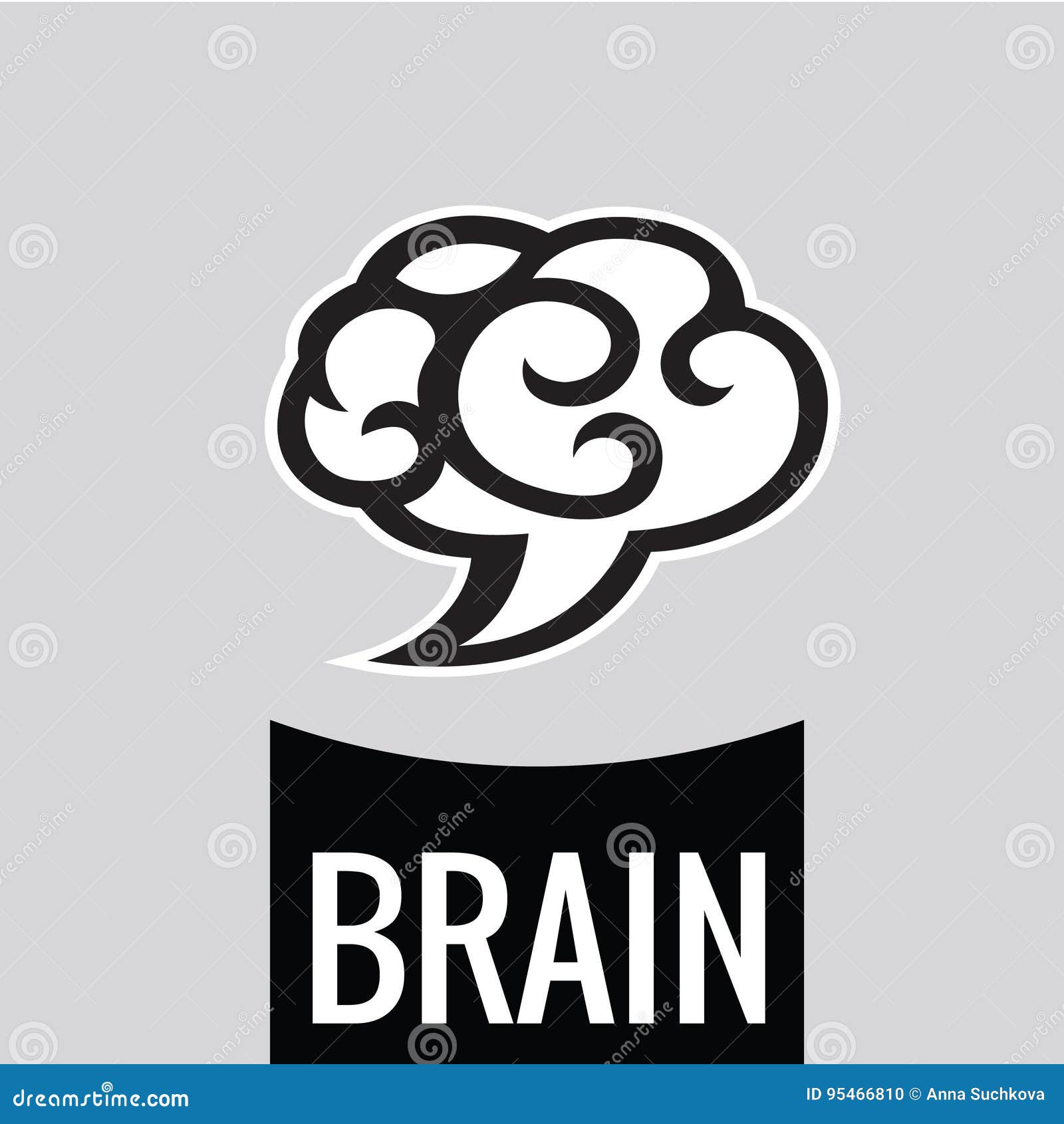 Brain Cloud Logo Template stock vector. Illustration of computing - 95466810