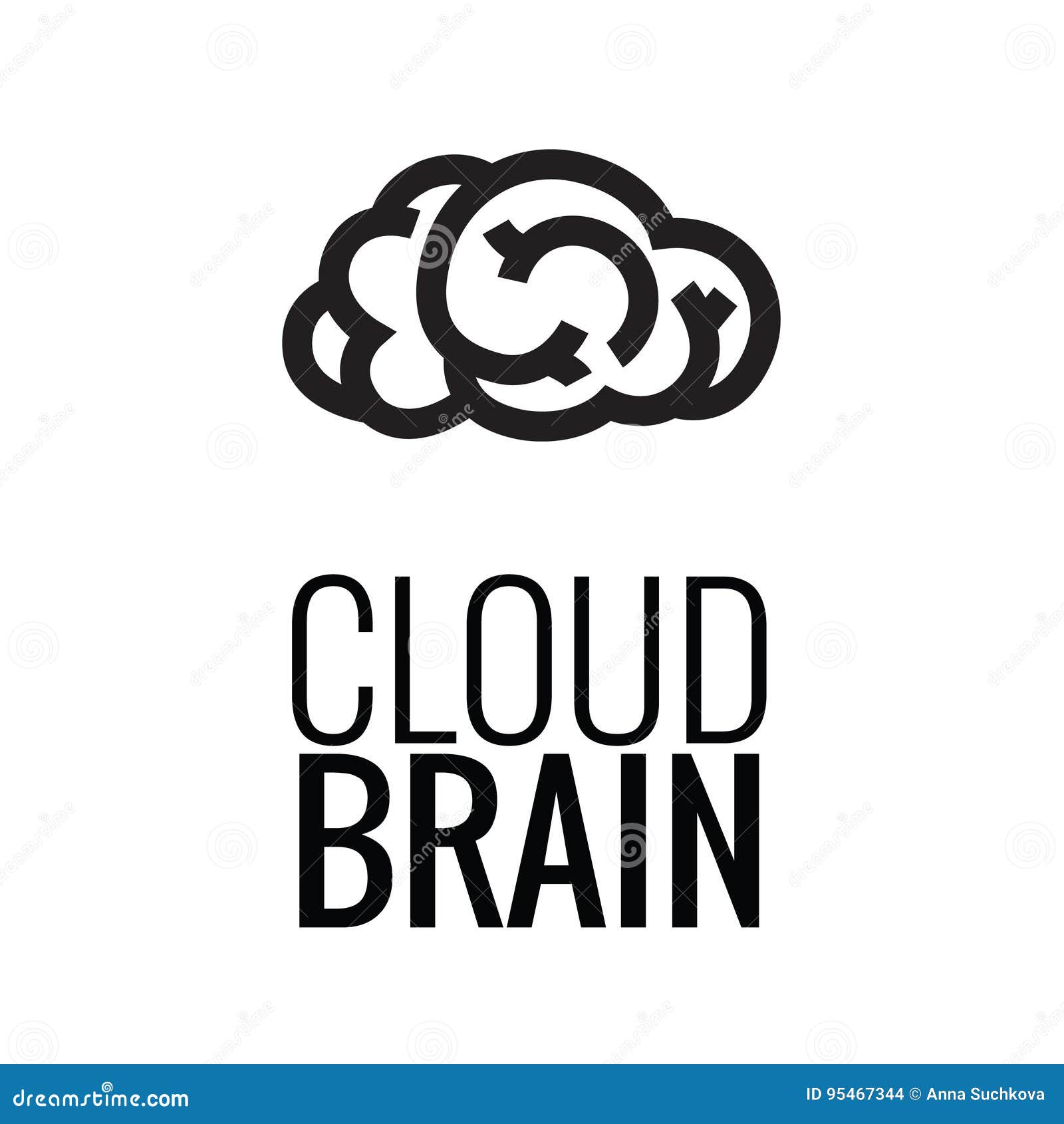 Brain Cloud Logo Template stock vector. Illustration of company - 95467344