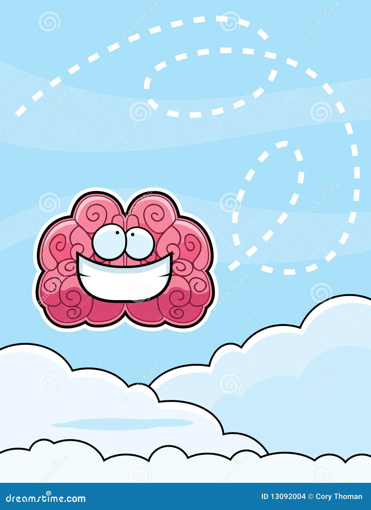 Brain in Clouds stock vector. Illustration of creativity - 13092004