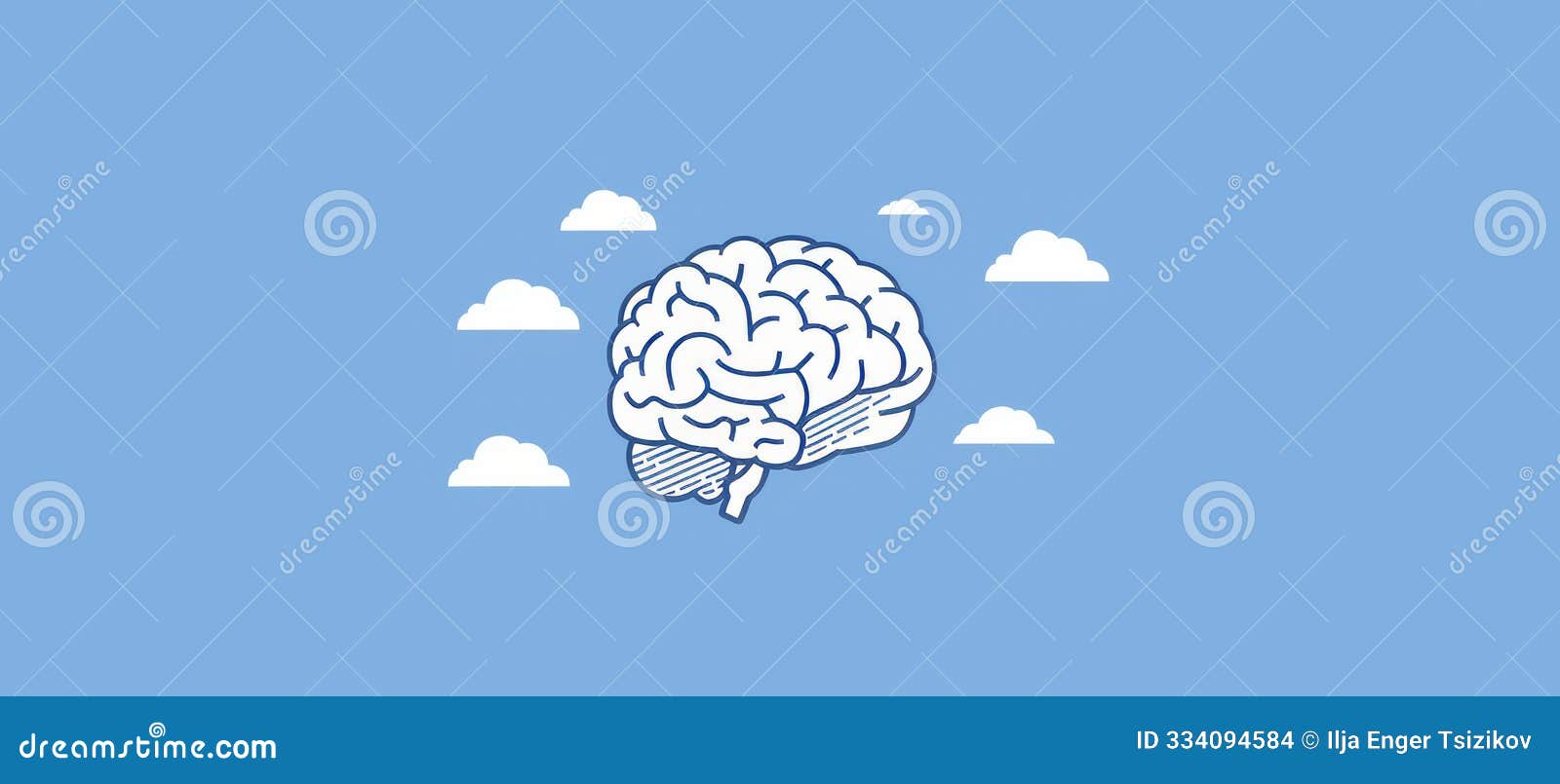 Brain and Clouds a Simple Illustration of Mental Health, Creativity ...